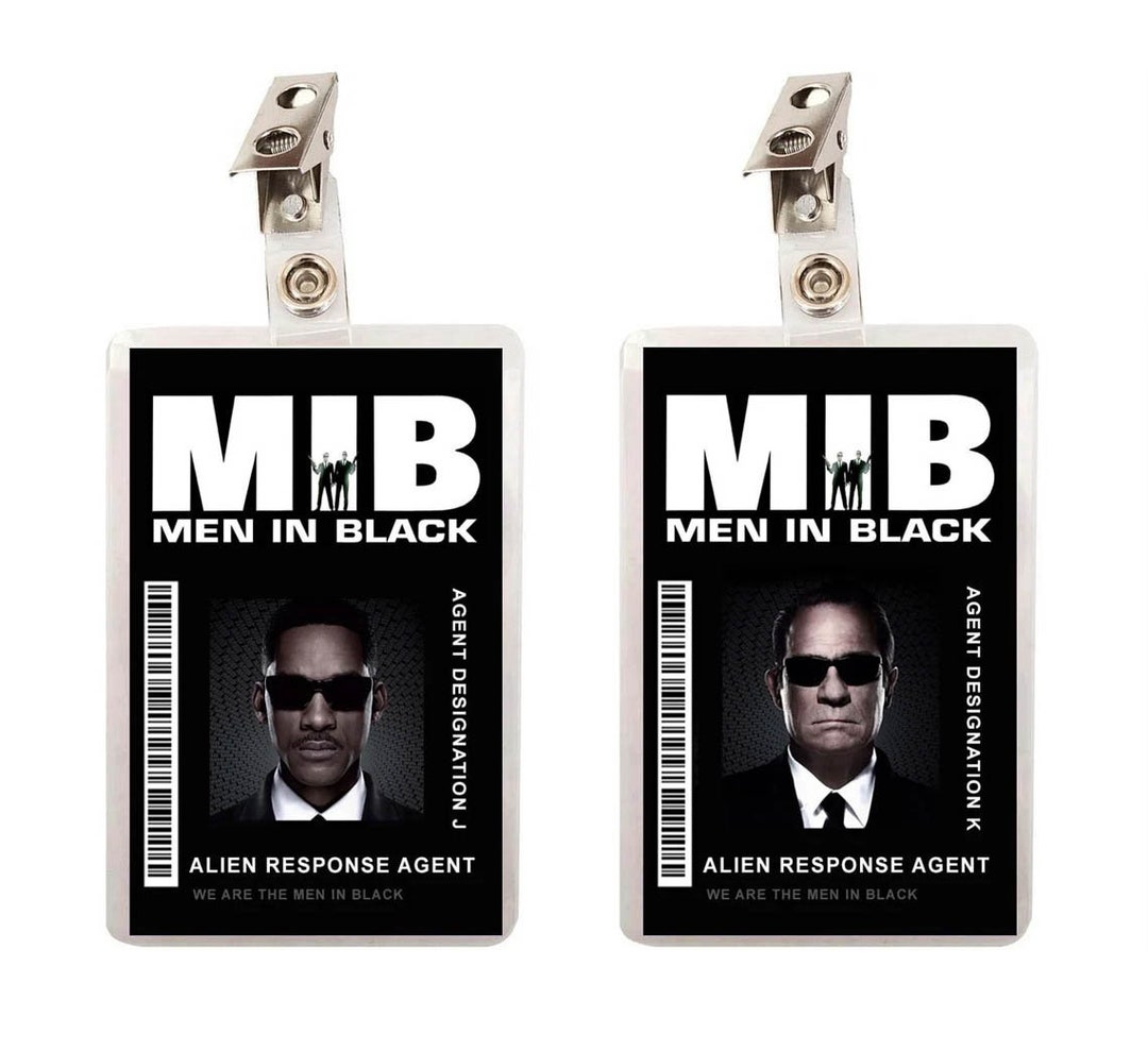 MIB Men In Black Agent K J ID Set Of 2 ID Badges Cosplay Etsy Australia