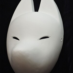 Japanese Fox Full Mask Plain Kitsune Hand Made Painted From - Etsy