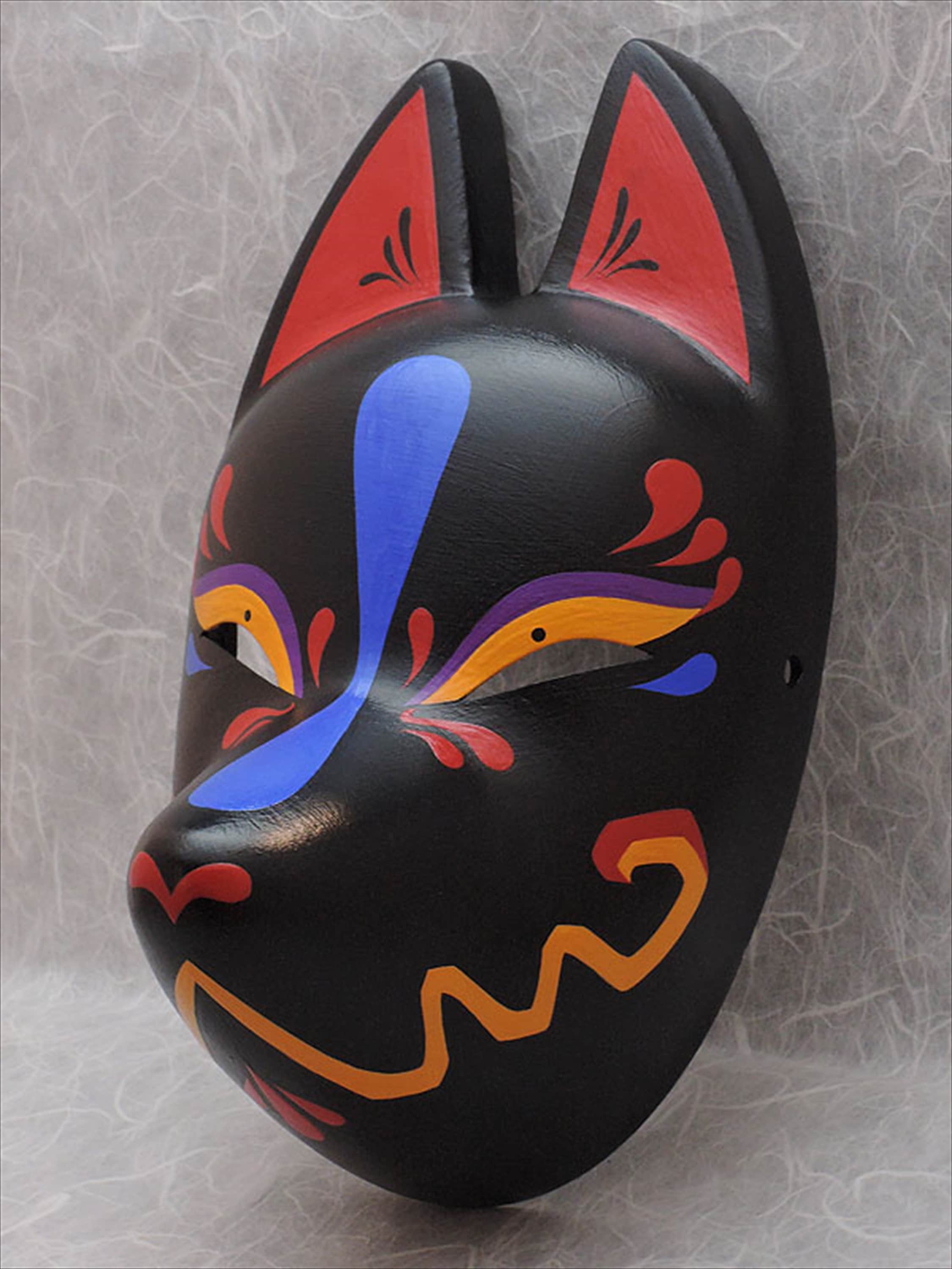 Full Face Fox Mask Kitsune Kitsune Hand Made Painted From - Etsy