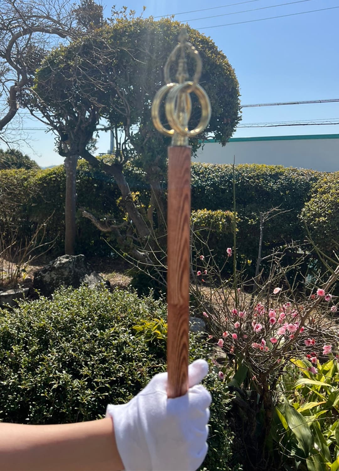 Long Buddhist Stick Monk Staff Khakkhara Japanese Traditional SHAKUJO ...