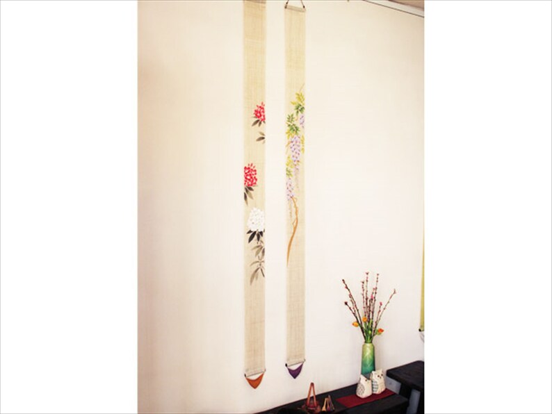 100％ Linen Long and Narrow Japanese Art Modern Tapestry Japan Kawaii 10 ...