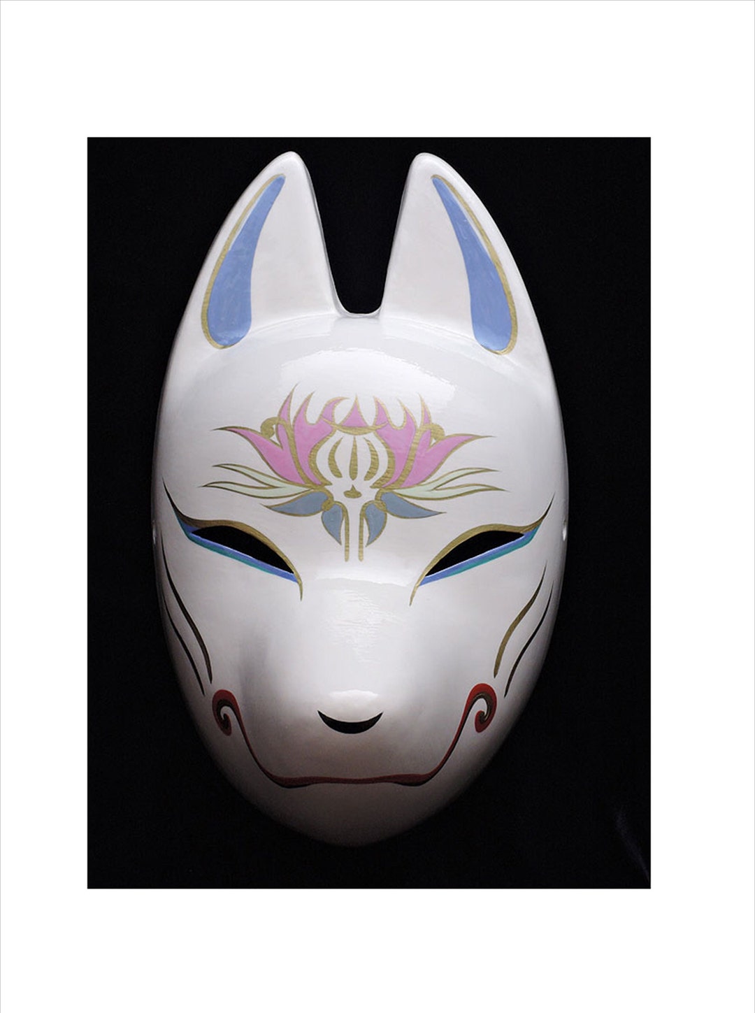 Full Face Fox Mask Kitsune Kitsune Hand Made Painted From - Etsy