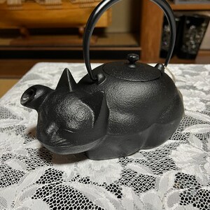 Japanese Cast Iron Teapot Kettle Nambu Nanbu Tekki Tetsubin Kyusu Cat Kitty,japanese Art,kawaii ...