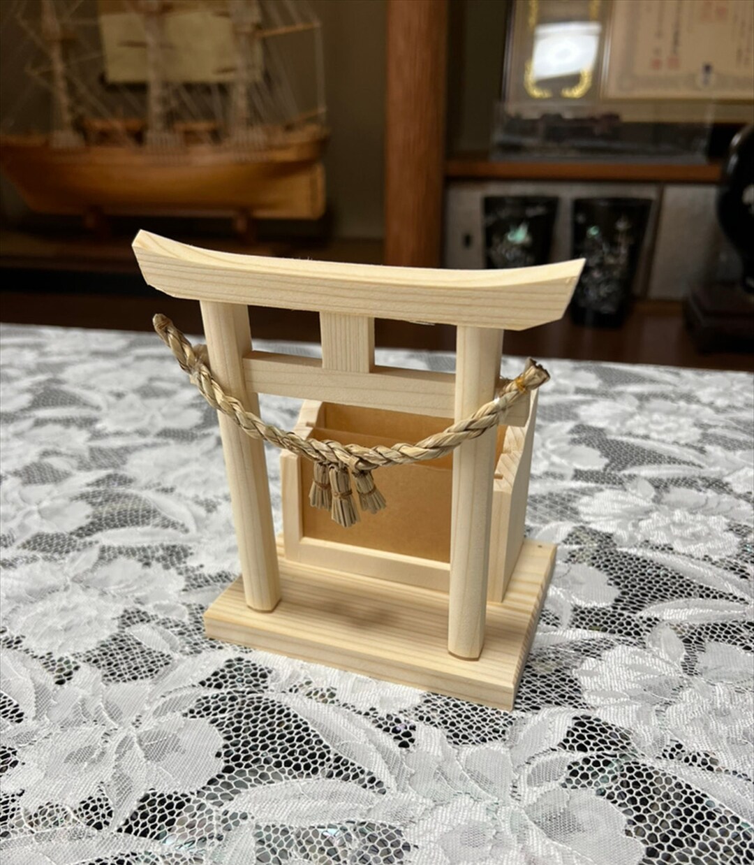 Japanese Kamidana Shrine Small Sate Torii Ofuda Paper Stand Jinja ...