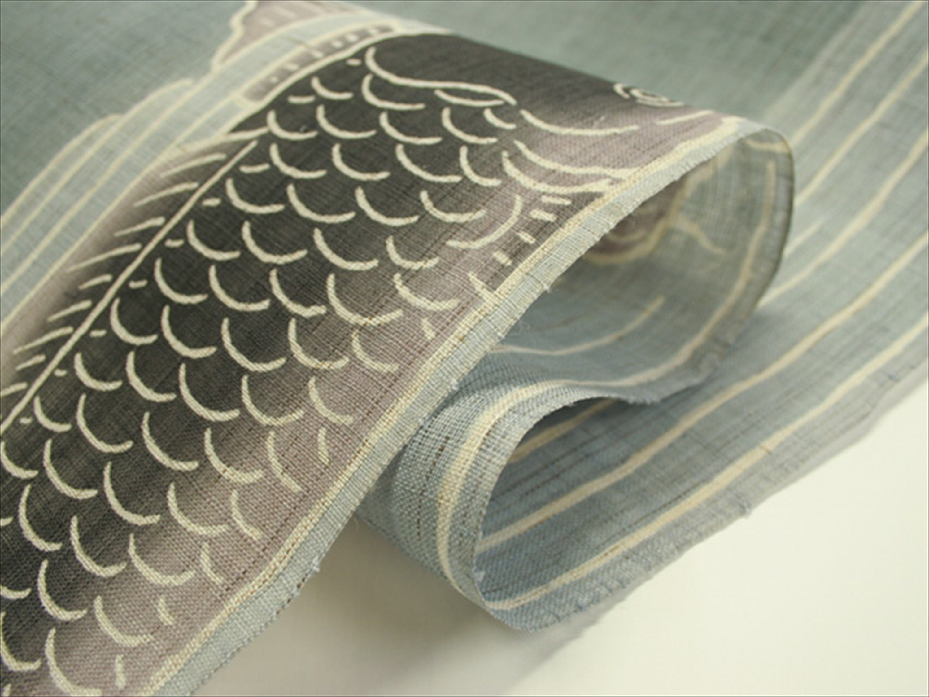 100 Linen Japanese Handcraft Koi Carp waterfall tapestry | Etsy