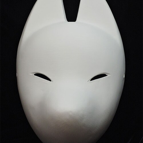 White Full Face Fox Mask Kitsune Kitsune Hand Made Painted - Etsy