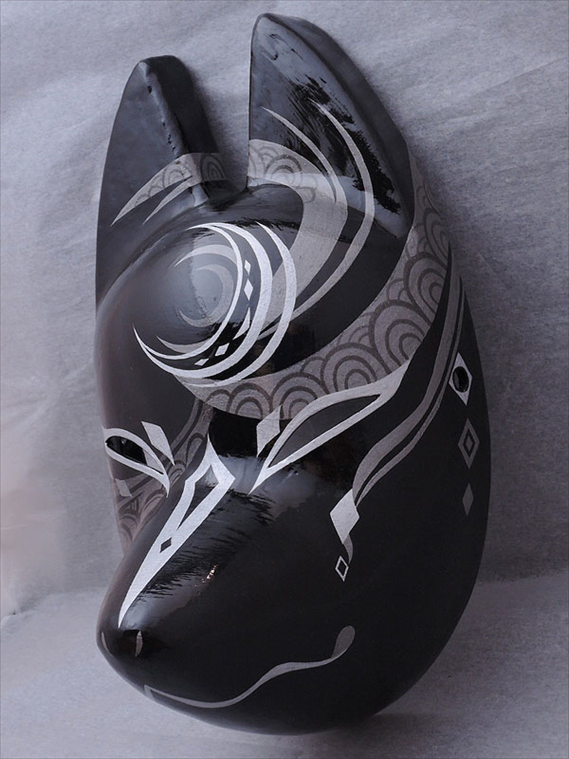 Full Face Fox Mask Kitsune Kitsune Hand Made Painted From - Etsy