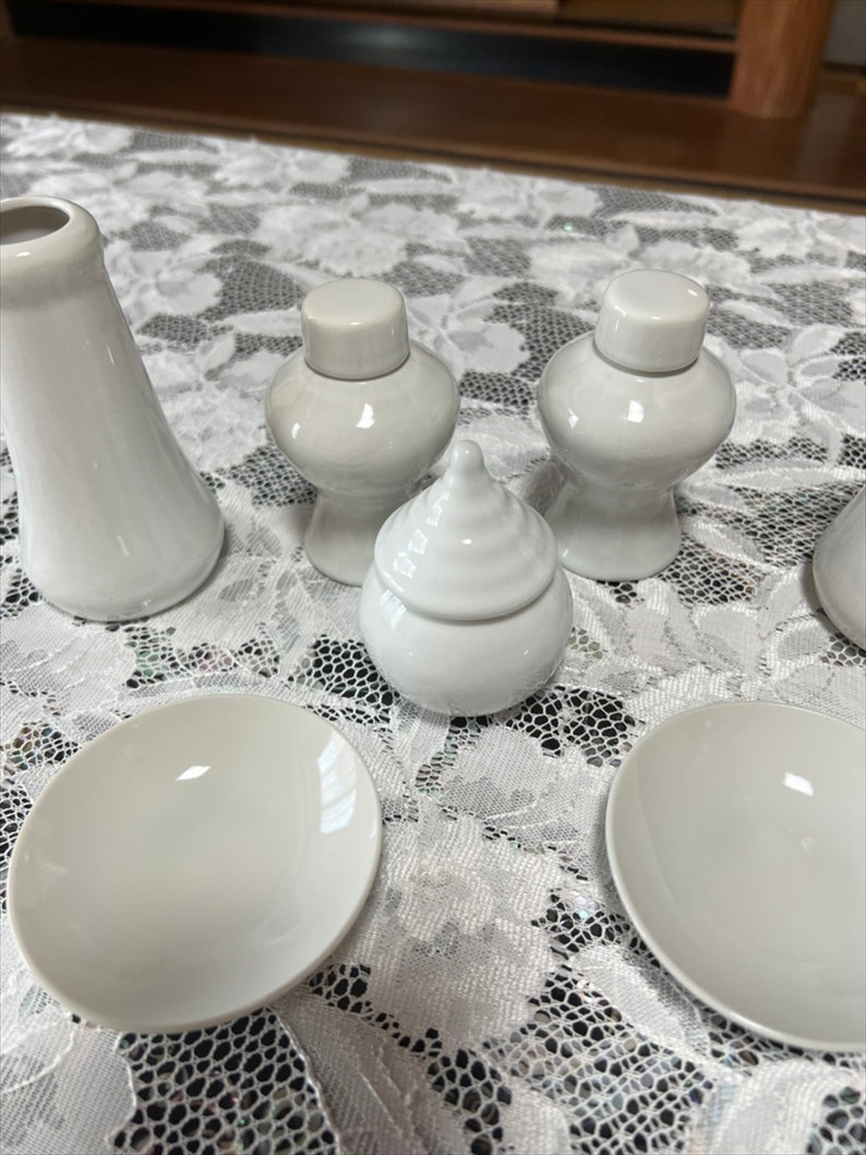 Japanese Shinto Shrine Kamidana Sacred Items Set Bottle Dish White Made ...