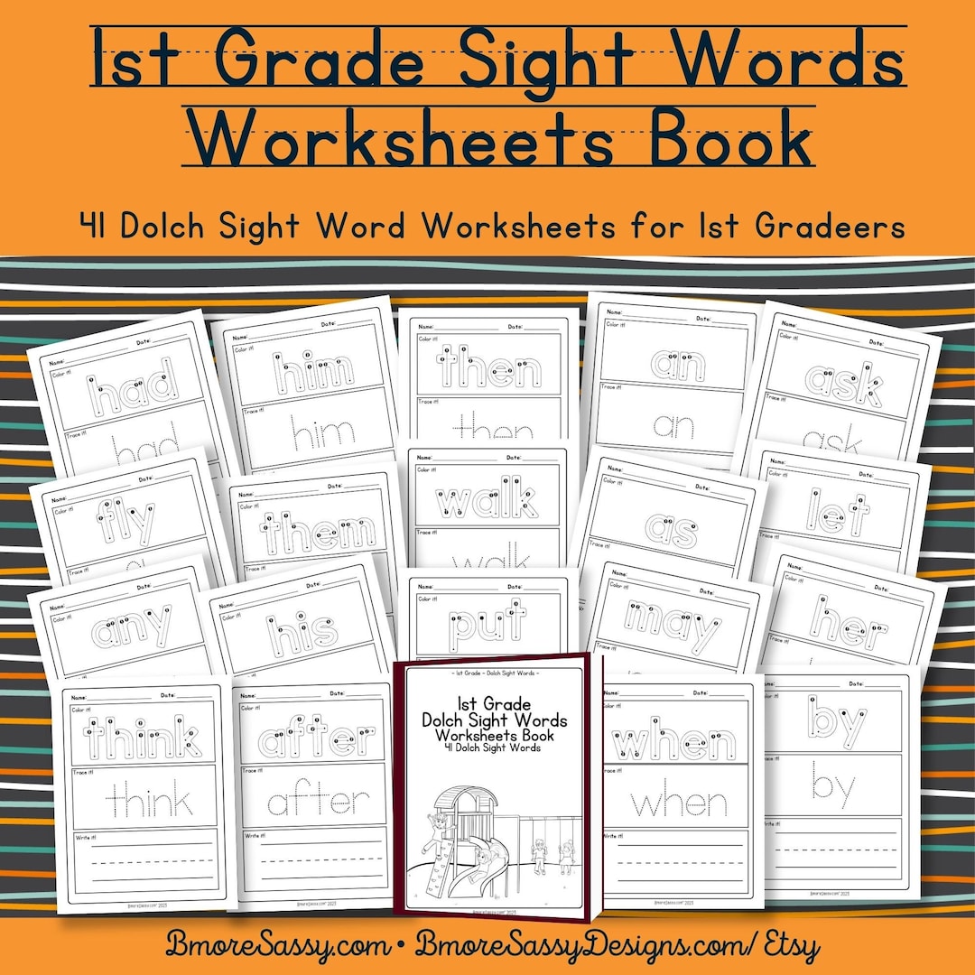 Printable 1st Grade Sight Word Worksheet Book | INSTANT Download | 41 ...