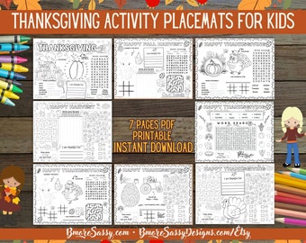 Printable Thanksgiving Activity Bundle, Thanksgiving Games for Kids ...