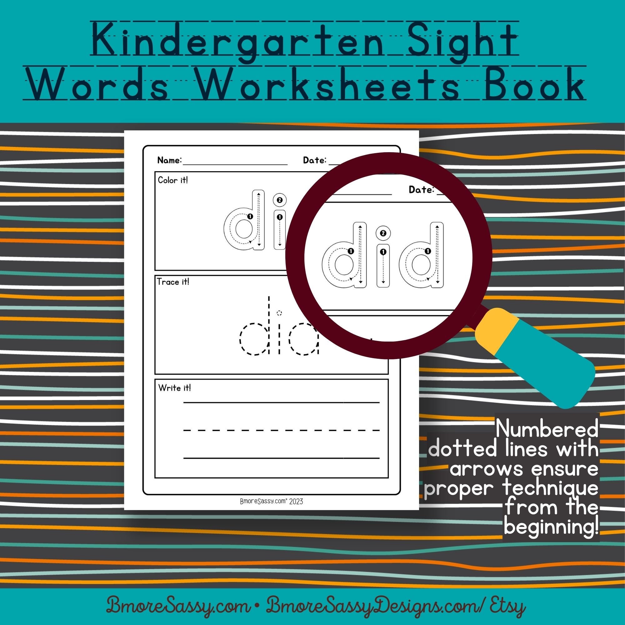 Printable Kindergarten Sight Word Worksheet Book | INSTANT Download ...