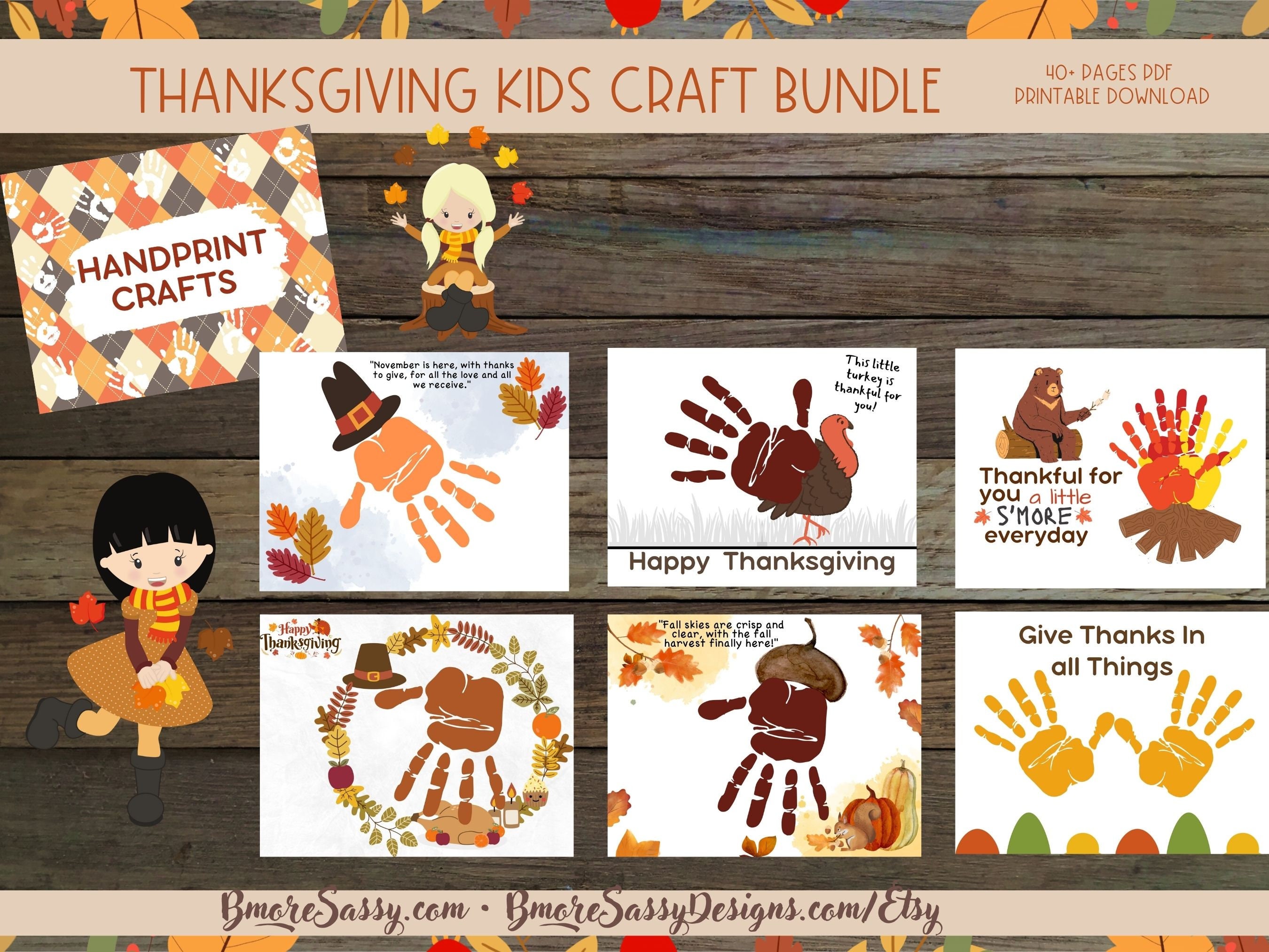 Thanksgiving Printable Kids Digital Craft Bundle INSTANT DOWNLOAD ...