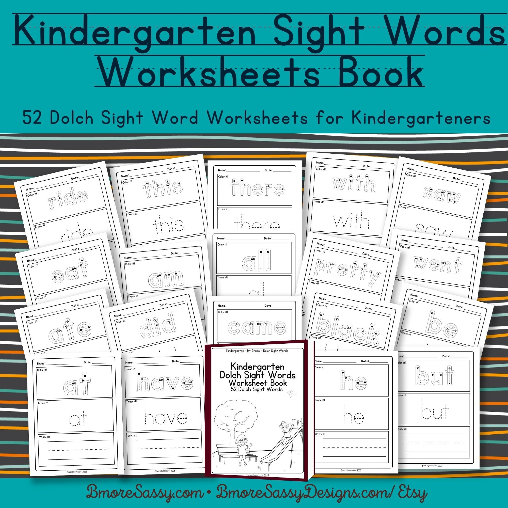 Printable Kindergarten Sight Word Worksheet Book | INSTANT Download ...