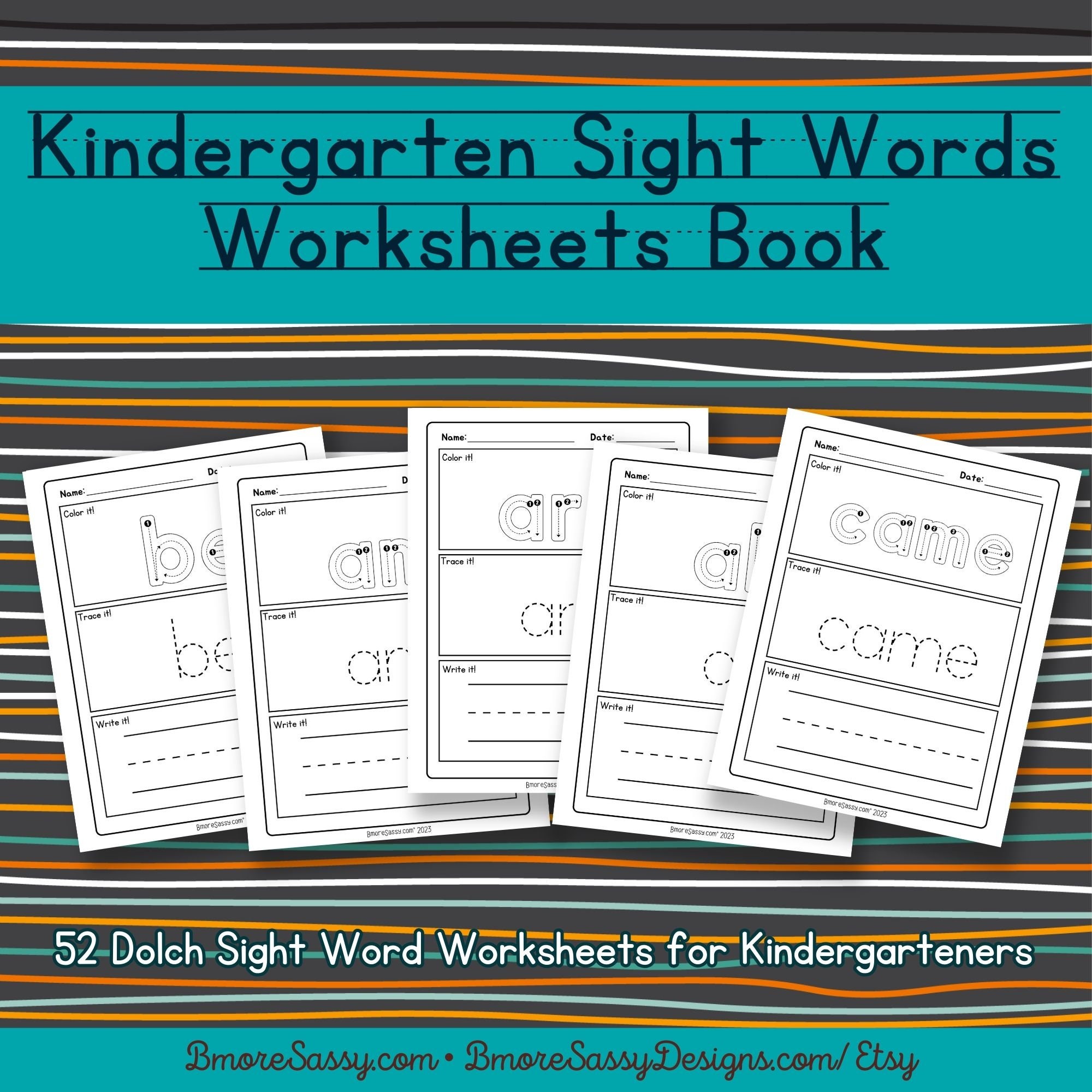 Printable Kindergarten Sight Word Worksheet Book | INSTANT Download ...