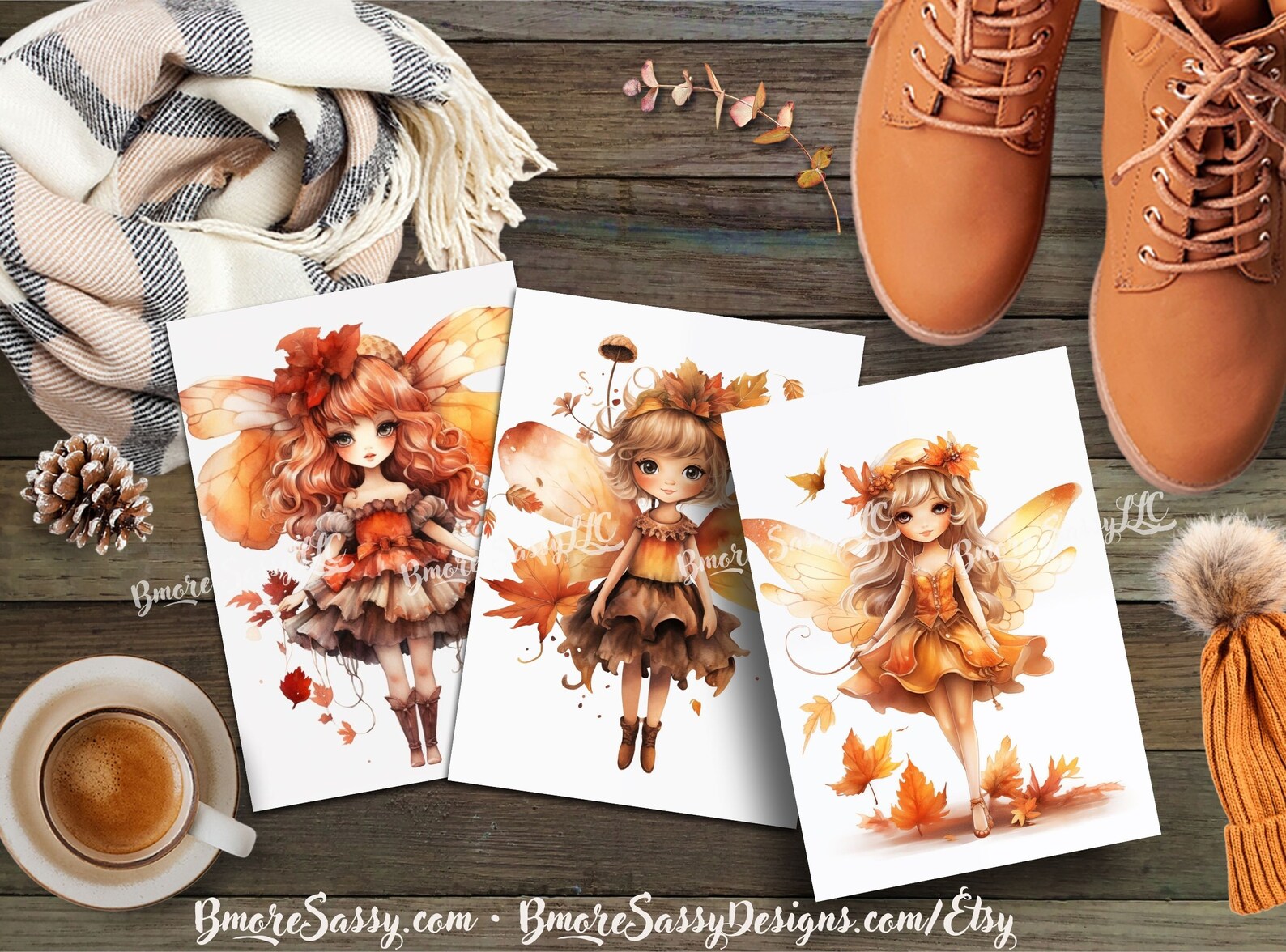 Autumn Fall Fairies Clipart, 9 Png Files With Transparent Background ...