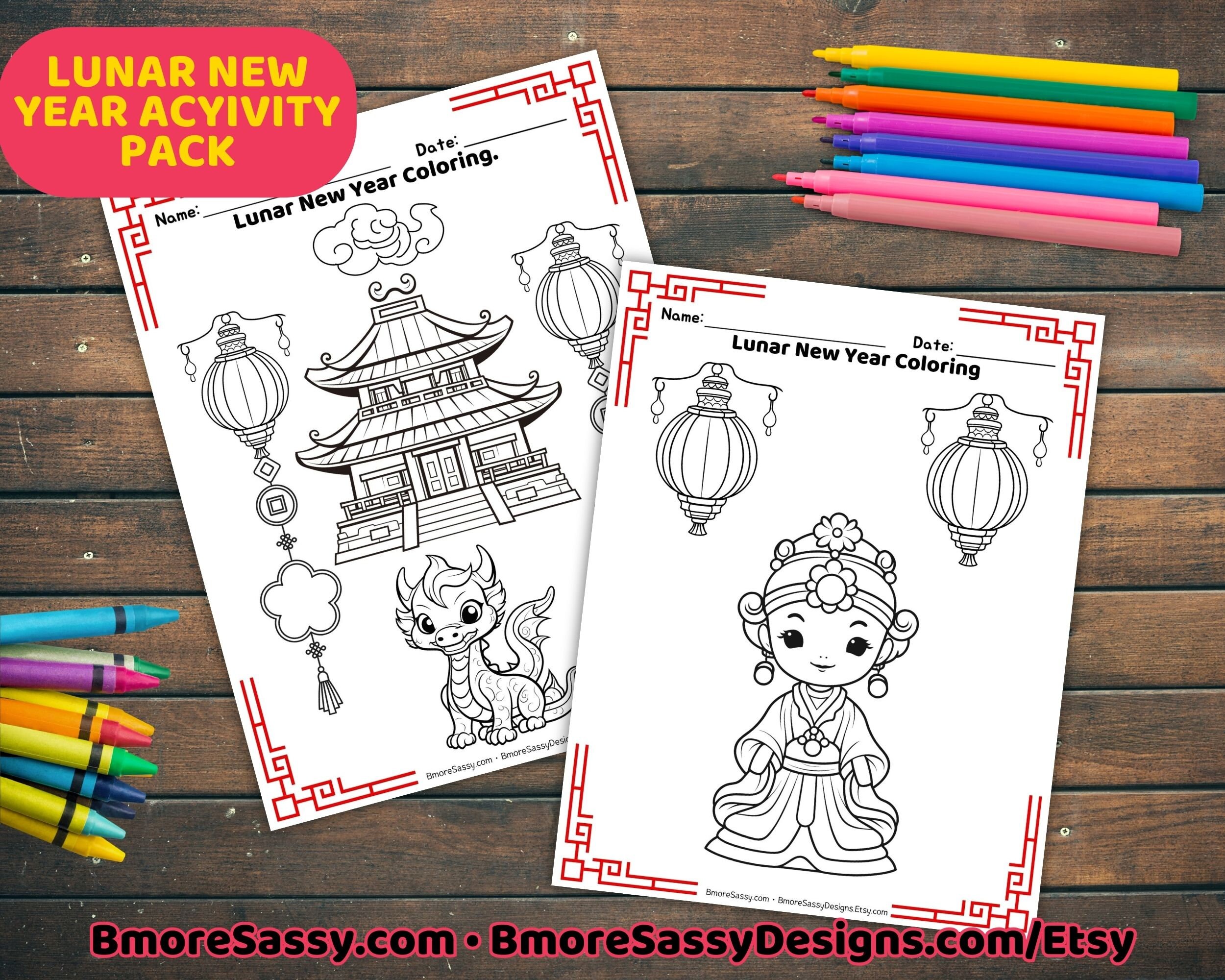 Chinese New Year Printable Bundle for Kids 3 Activities Year of the ...