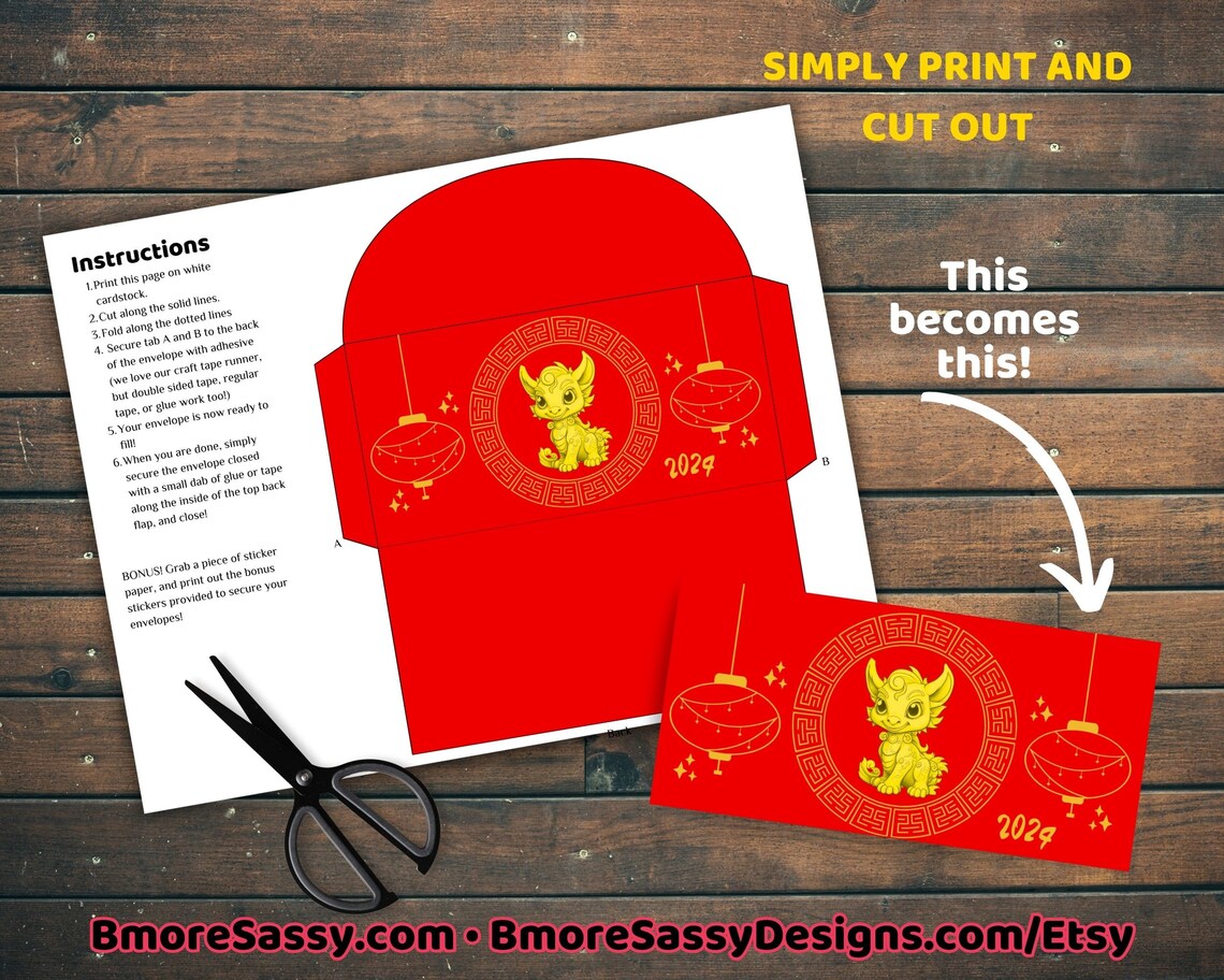 Printable Red Envelope 2024 Chinese New Year Red Envelope Coloring for ...