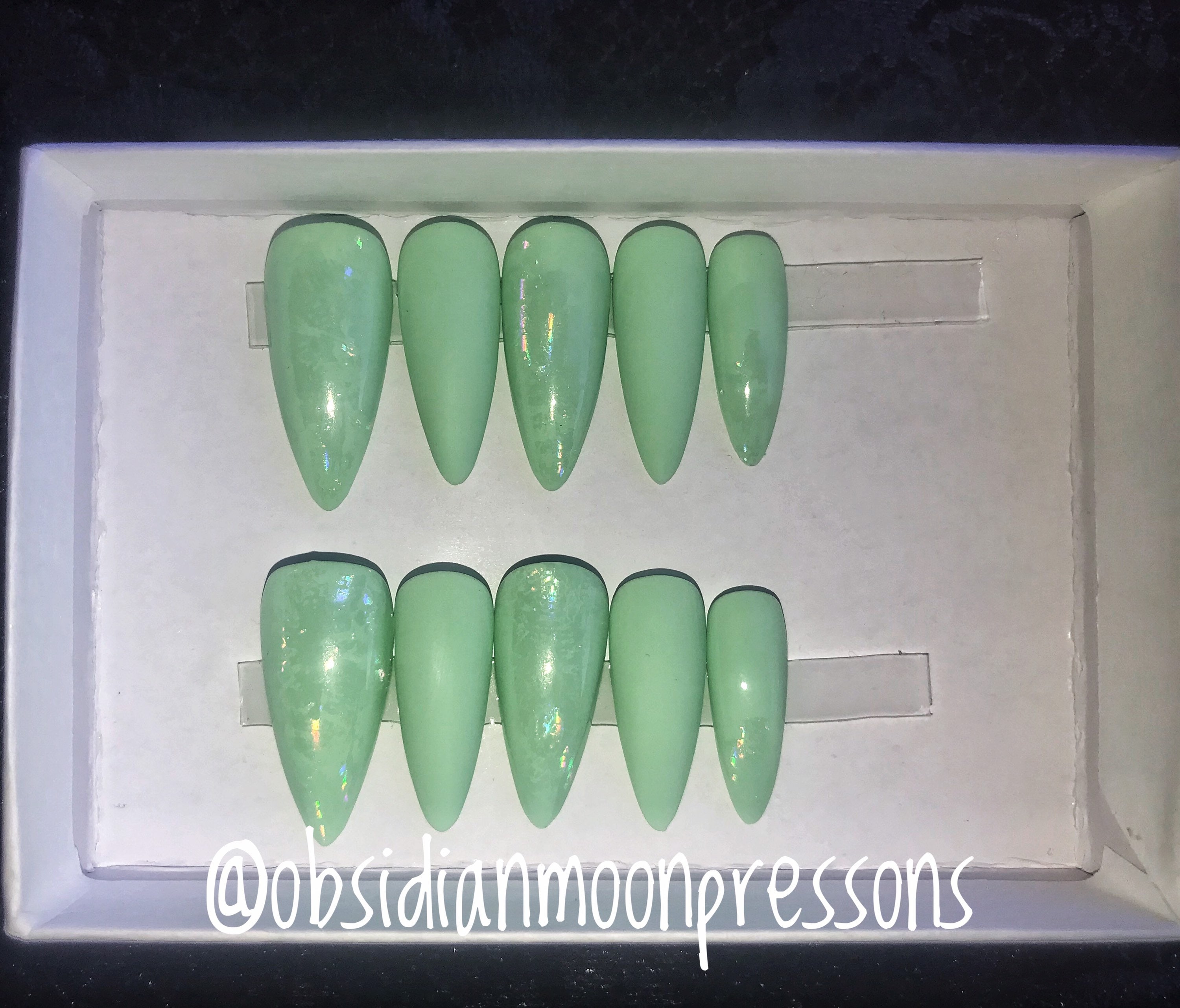 Mystic Mint Mint Nails Pastel Mint Nails Pastel Nails Green Holographic ...