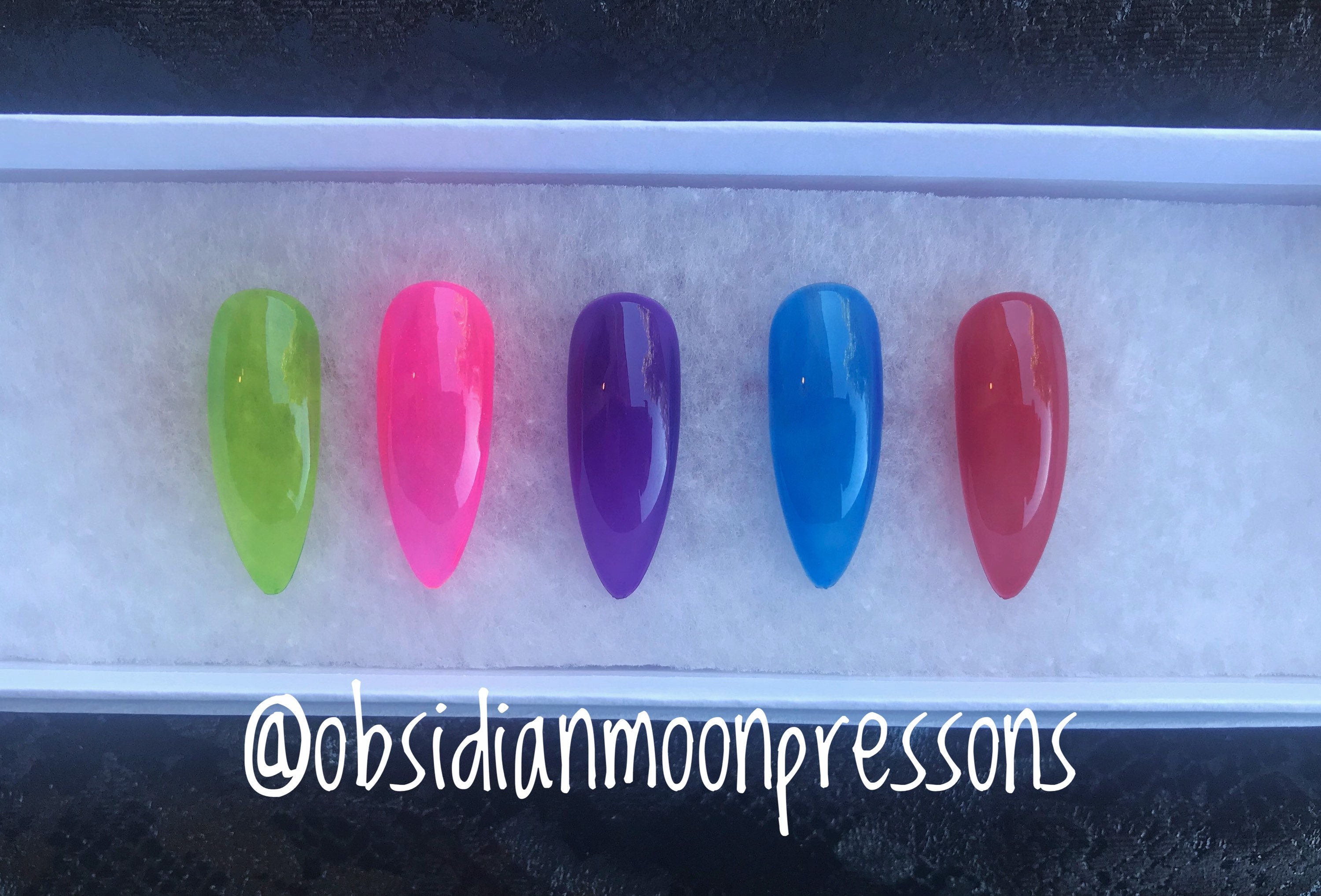 Jelly Colors Jelly Nails Rainbow Nails Neón Press On Nails - Etsy España