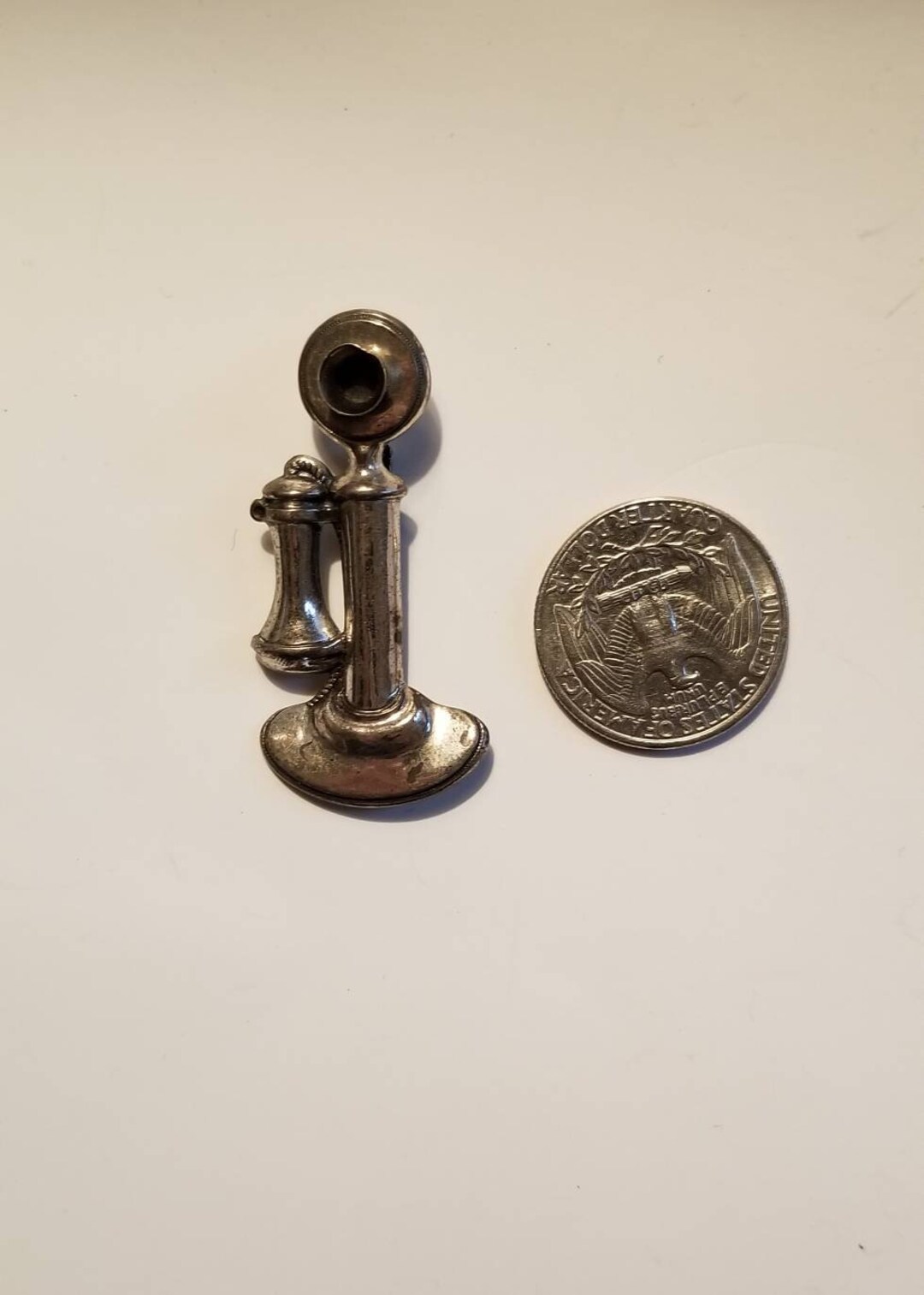 Sterling Silver Candlestick Phone Telephone Pin Brooch - Etsy