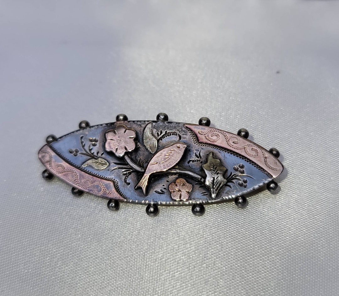 Vintage Thomas Willmore Gold and Sterling Brooch - Etsy