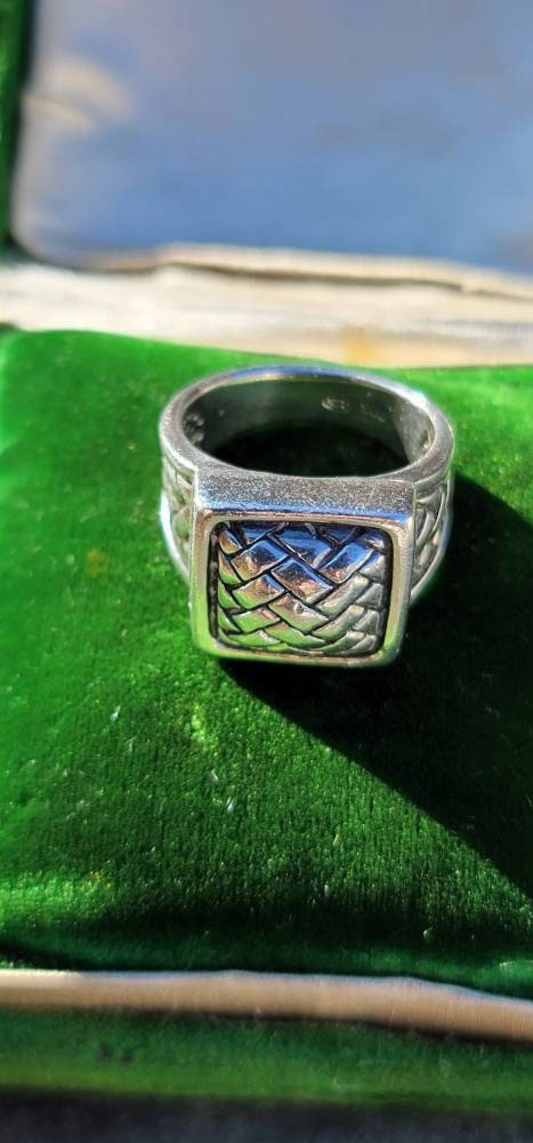 Sterling Silver Basket Weave Ring - Etsy