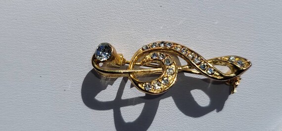 Vintage Musical G Clef Symbol Pin - Gem