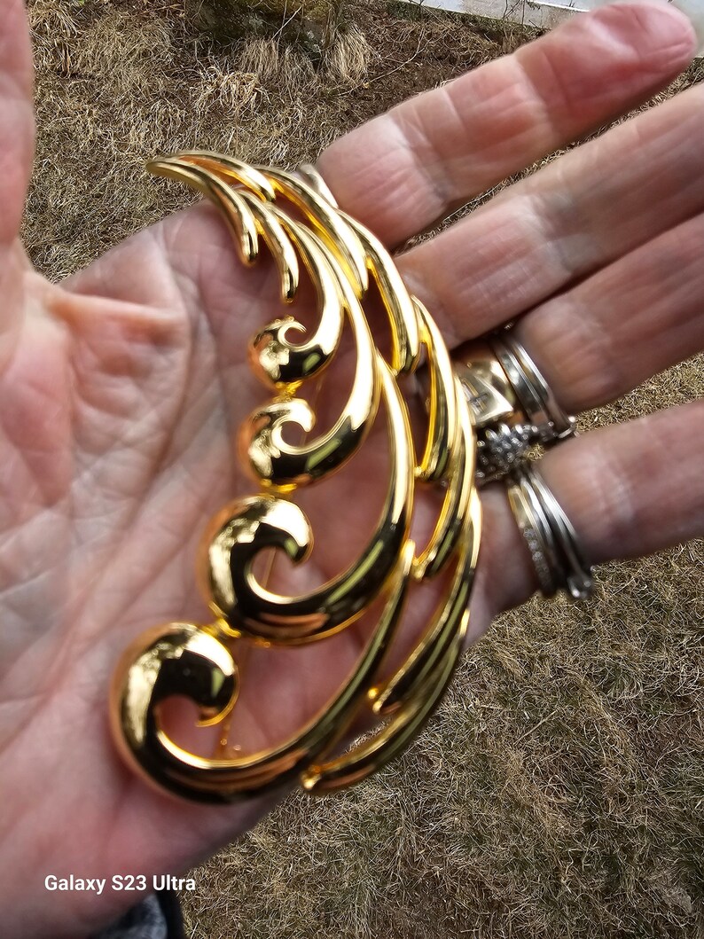 Vintage Gold Napier Wave Style Brooch - Etsy