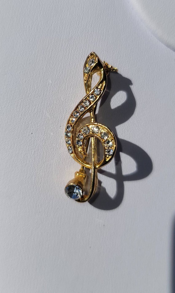Vintage Musical G Clef Symbol Pin - Gem