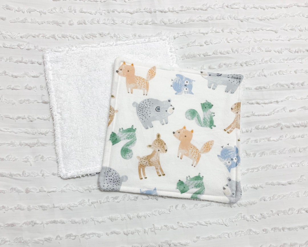 Soft Toned Forest Animals Washcloths, Baby Washcloths, Kids Washcloths ...