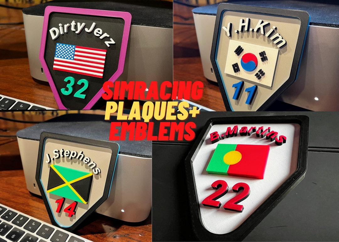 Custom Sim Racing Rig Plaques - Etsy