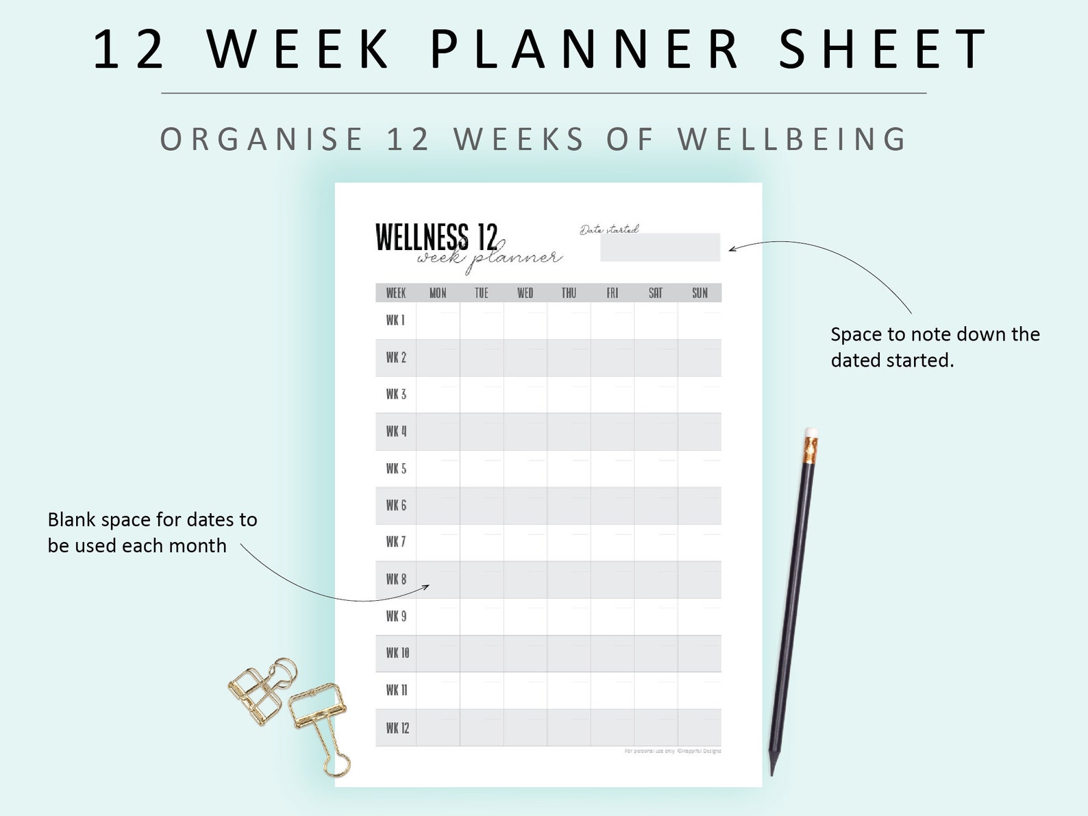 Wellness Planner Printableincludes Weekly Wellness Charts - Etsy UK