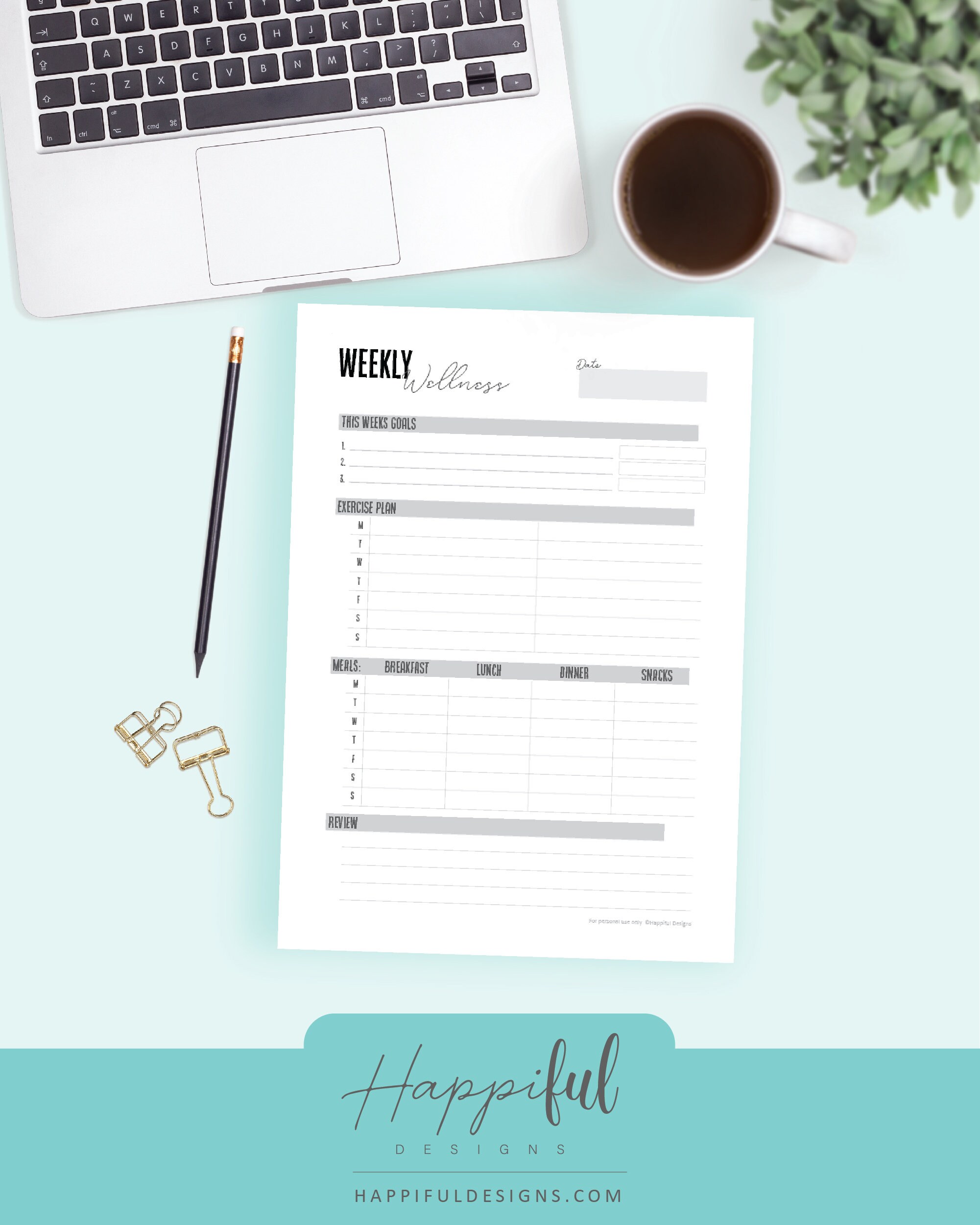 Wellness Planner Printableincludes Weekly Wellness Charts - Etsy UK
