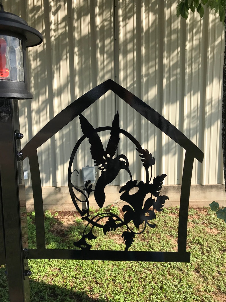 Hummingbird Outdoor Solar Light Welcome Sign Pole Yard - Etsy
