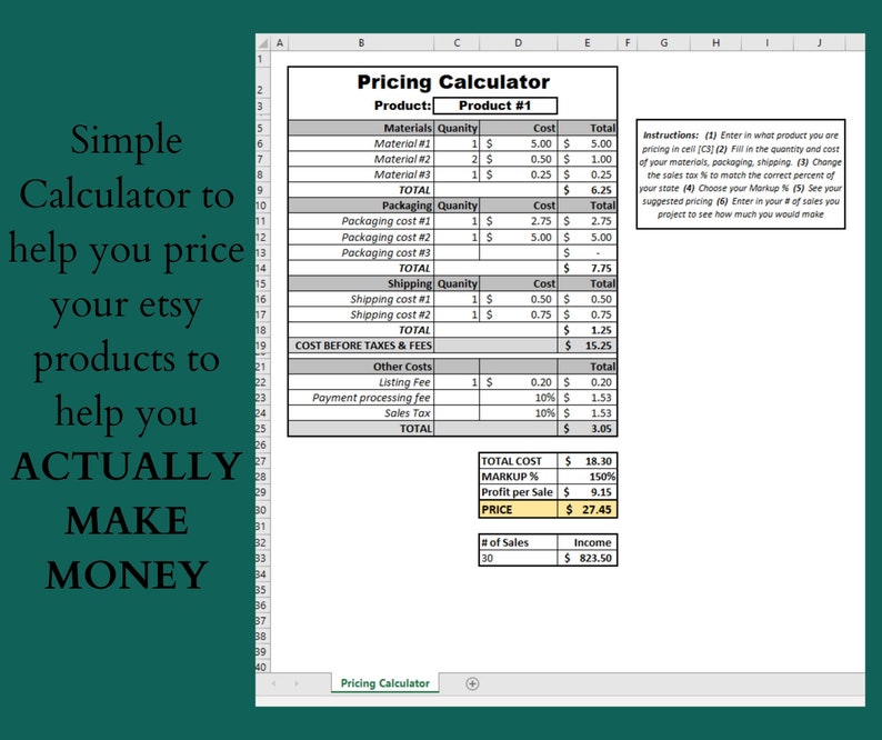 Etsy Product Pricing Calculator - Etsy