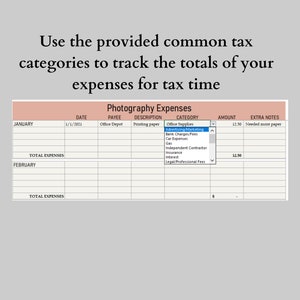 Photography Easy Bookkeeping Spreadsheet | Photography Spreadsheet ...