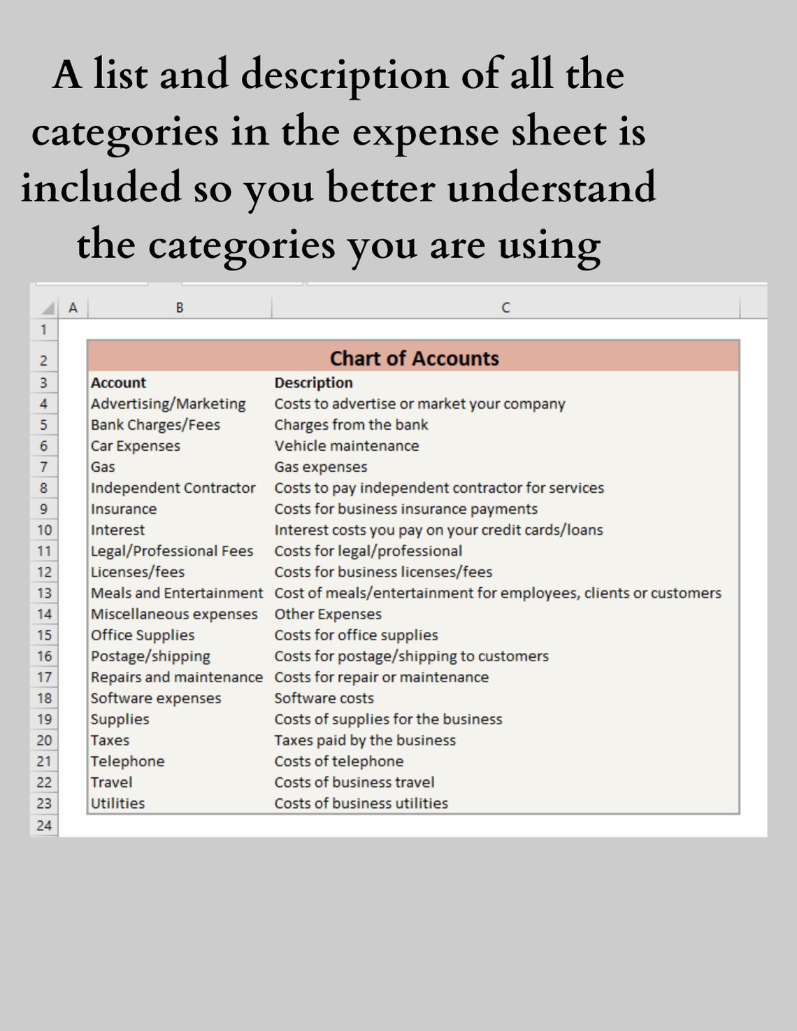Photography Easy Bookkeeping Spreadsheet | Photography Spreadsheet ...