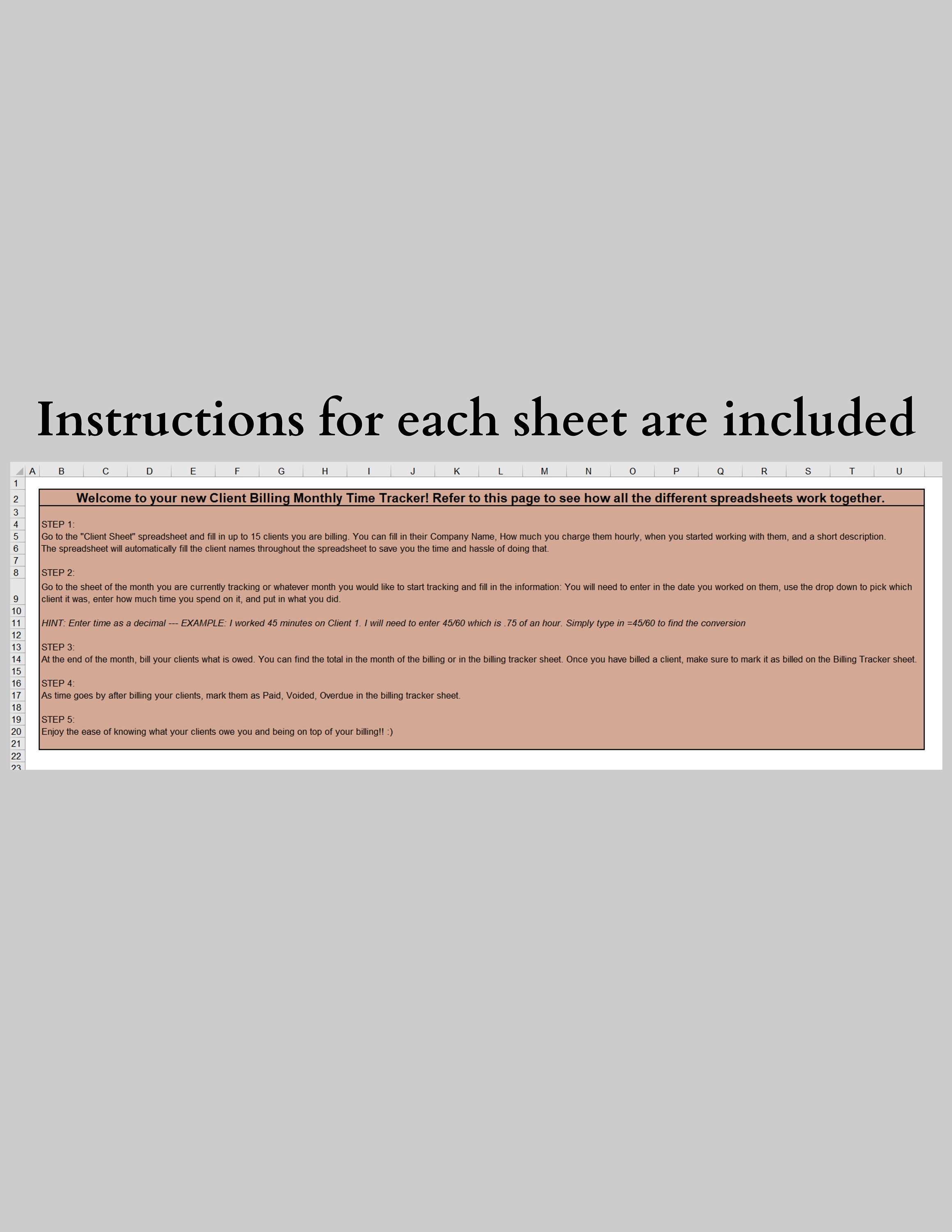 Independent Contractor Billing Spreadsheet | Invoice Tracker - Etsy