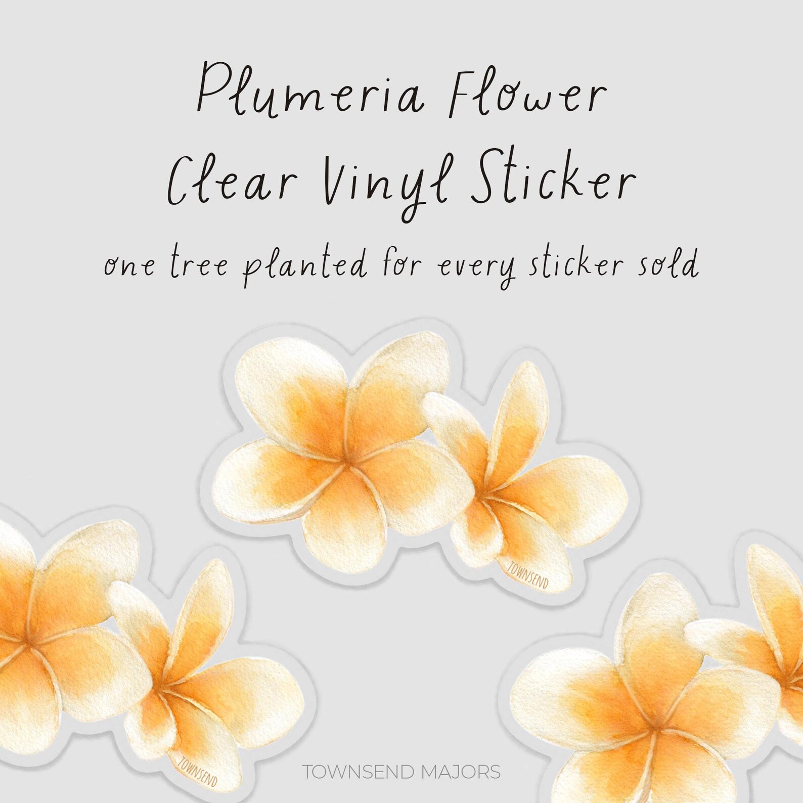 Double Plumeria Flower Sticker - Pretty Tropical Flower Stickers ...