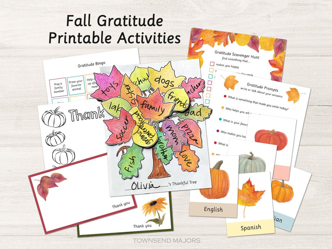 Fall Gratitude Activity Kit Kids PDF: Inspire Creativity, Thankfulness ...
