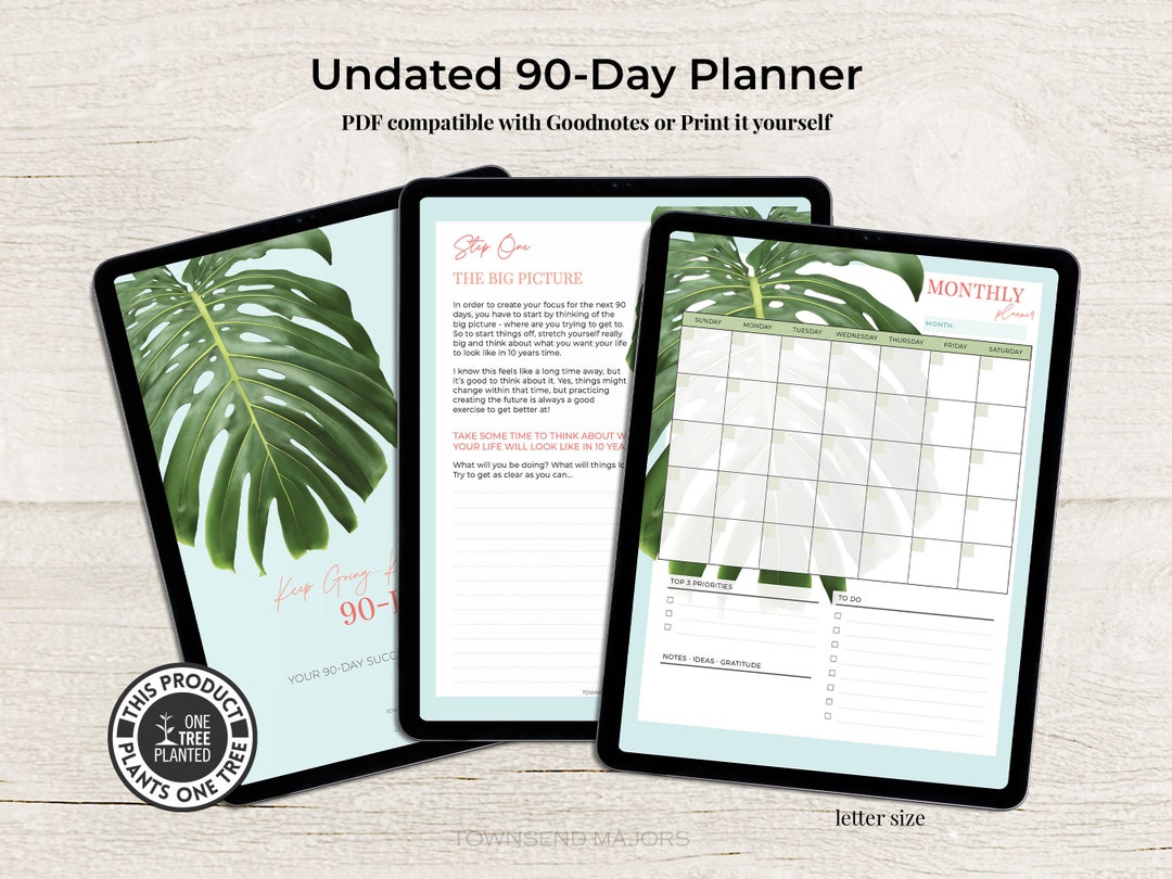 90 Day Goal Planner Goodnotes Planner, Goal Planner Template, Digital ...