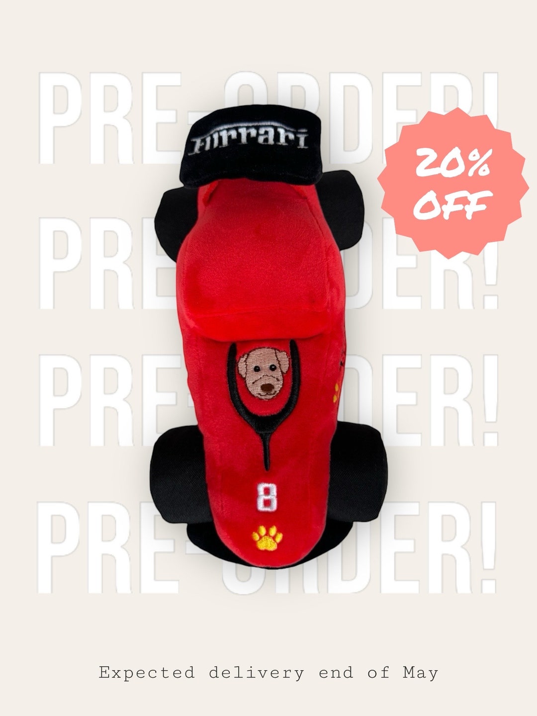 Formula 1 Parody Dog Toy Car, F1 Dog Toy, Drive to Survive Plush ...