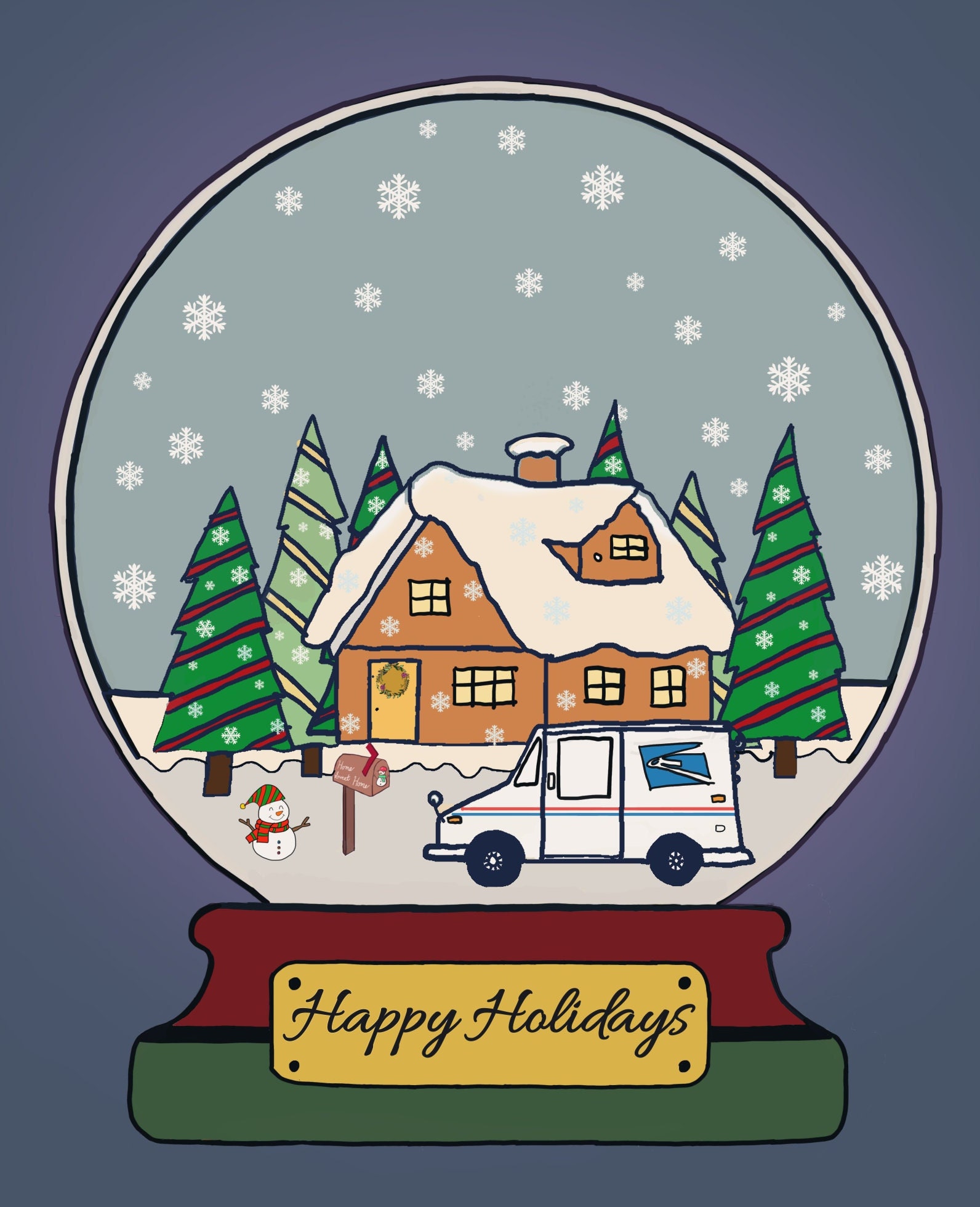 LLV Truck "happy Holidays" Postcards, Mail Carrier Postal Postcard - Etsy