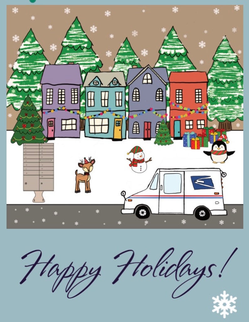 LLV Truck "happy Holidays" Postcards, Mail Carrier Postal Postcard - 50 ...
