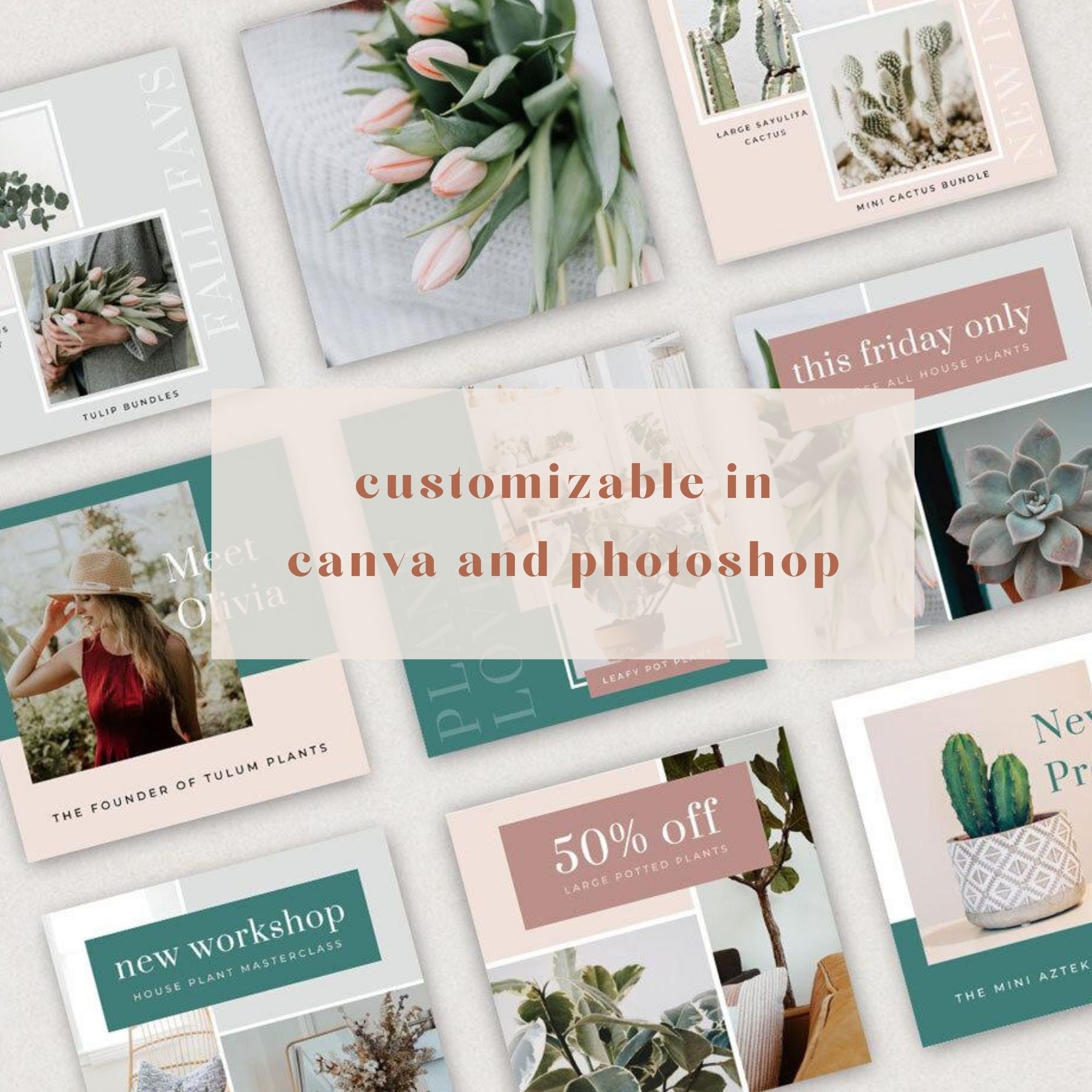 Instagram Social Media Template Kit for Canva and Photoshop for an ...