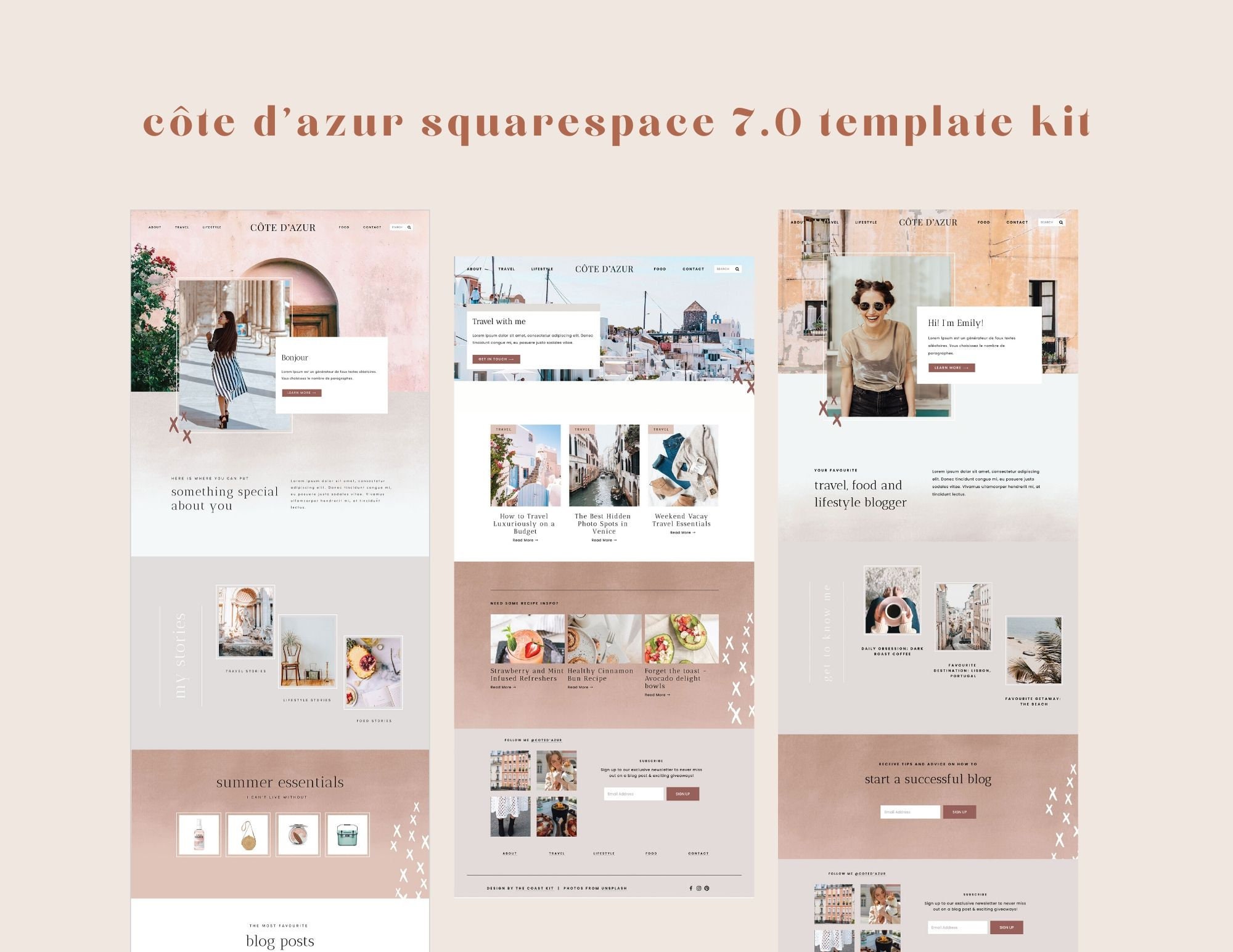 Squarespace 7.1 for Website Template Kit for Boho Blogger Travel ...
