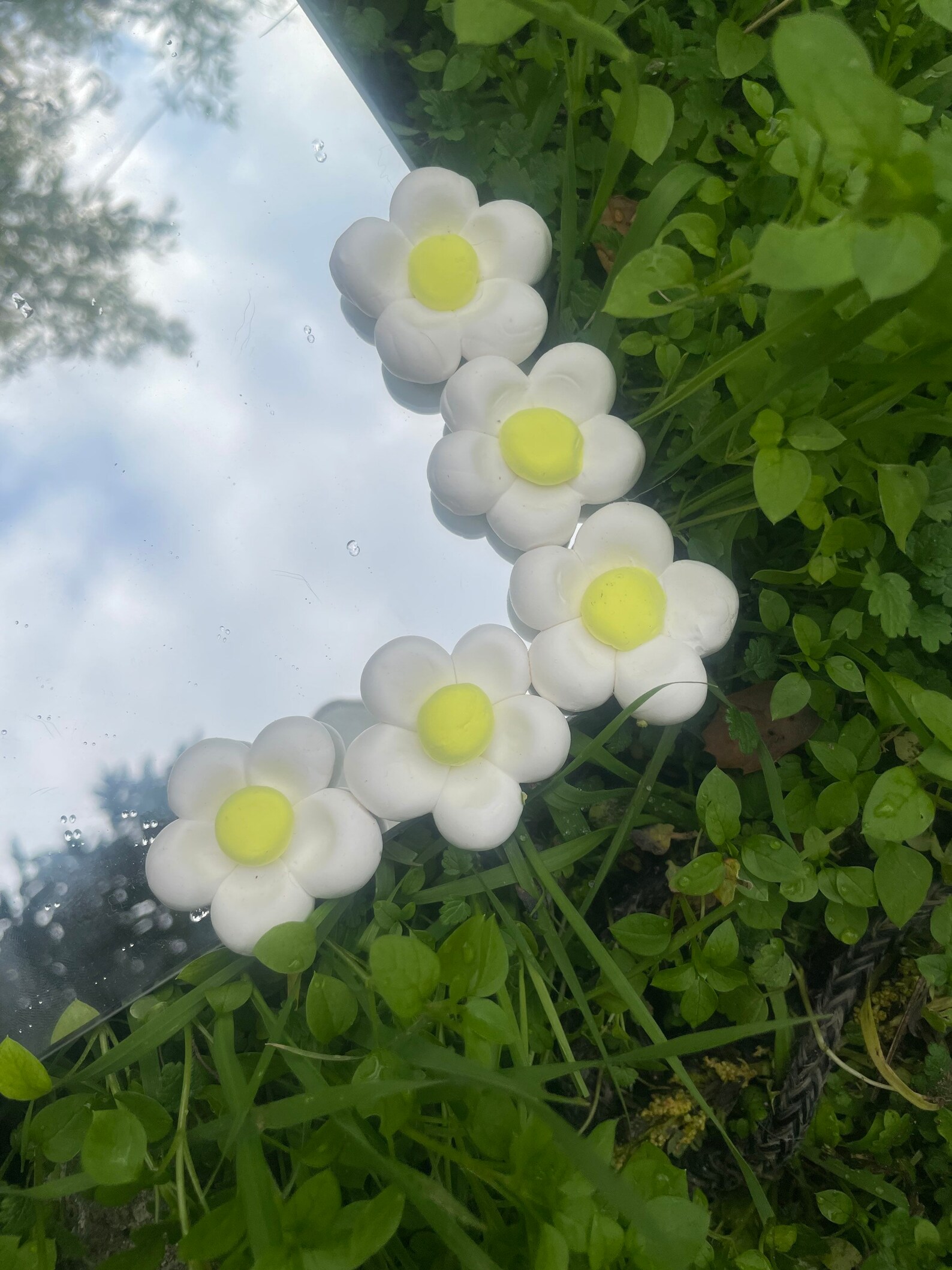 70s Flower Power Clay White Daisy Mirror Trendy 8by8in - Etsy