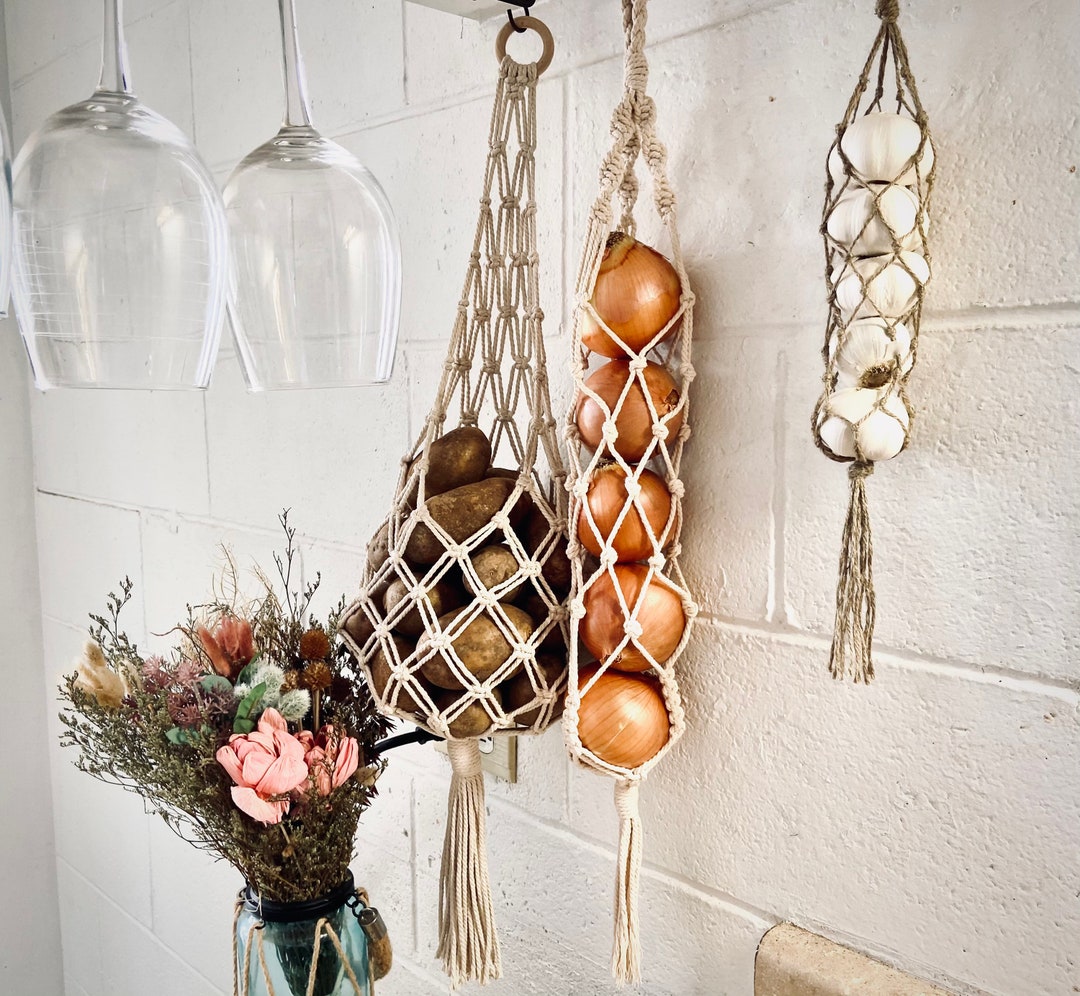 Macrame Onion Bag / 11 Colors/ Macrame Avocado Bag /macrame Hanging ...