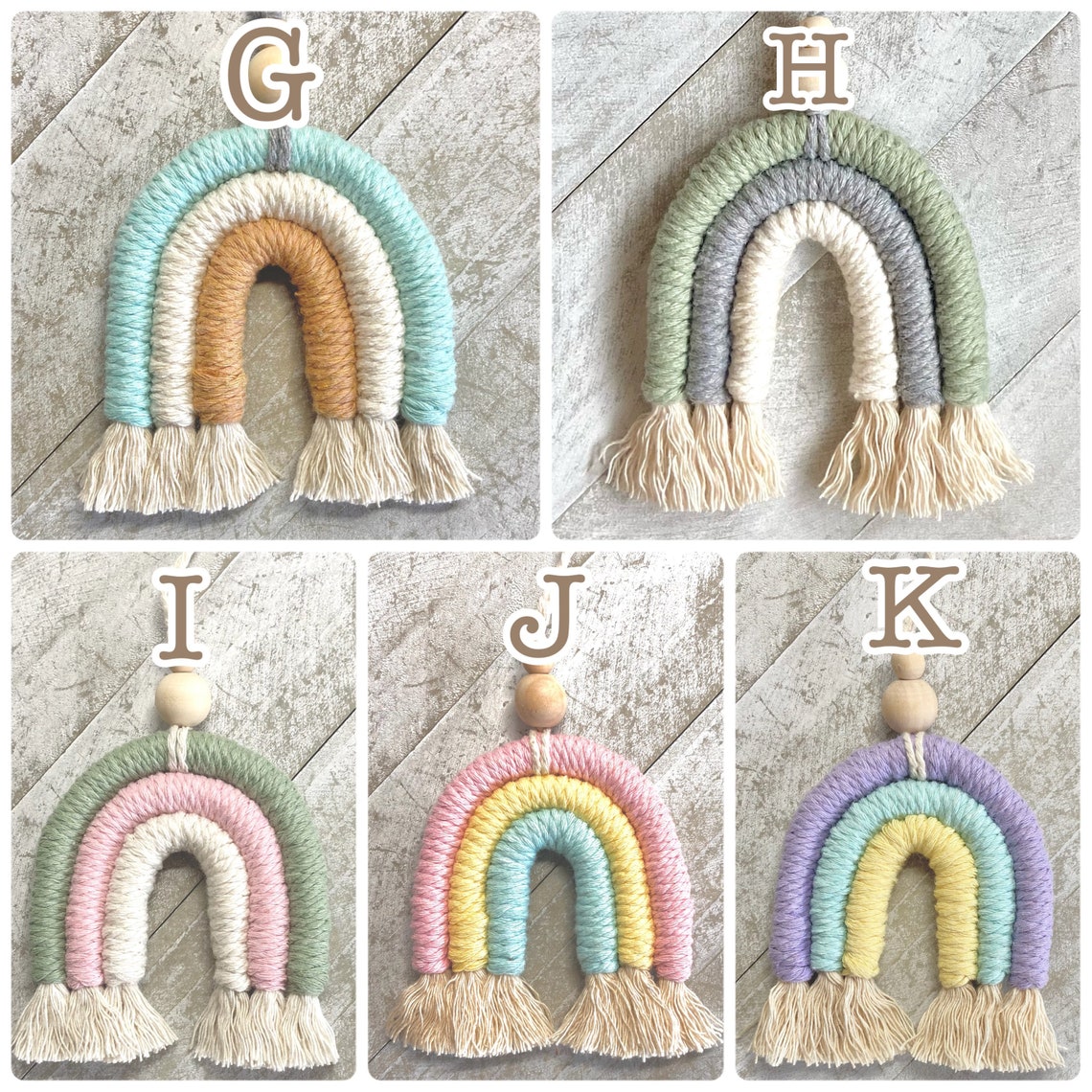 Personalised Macrame Rainbow / Macrame Rainbow Car Charm / Custom ...