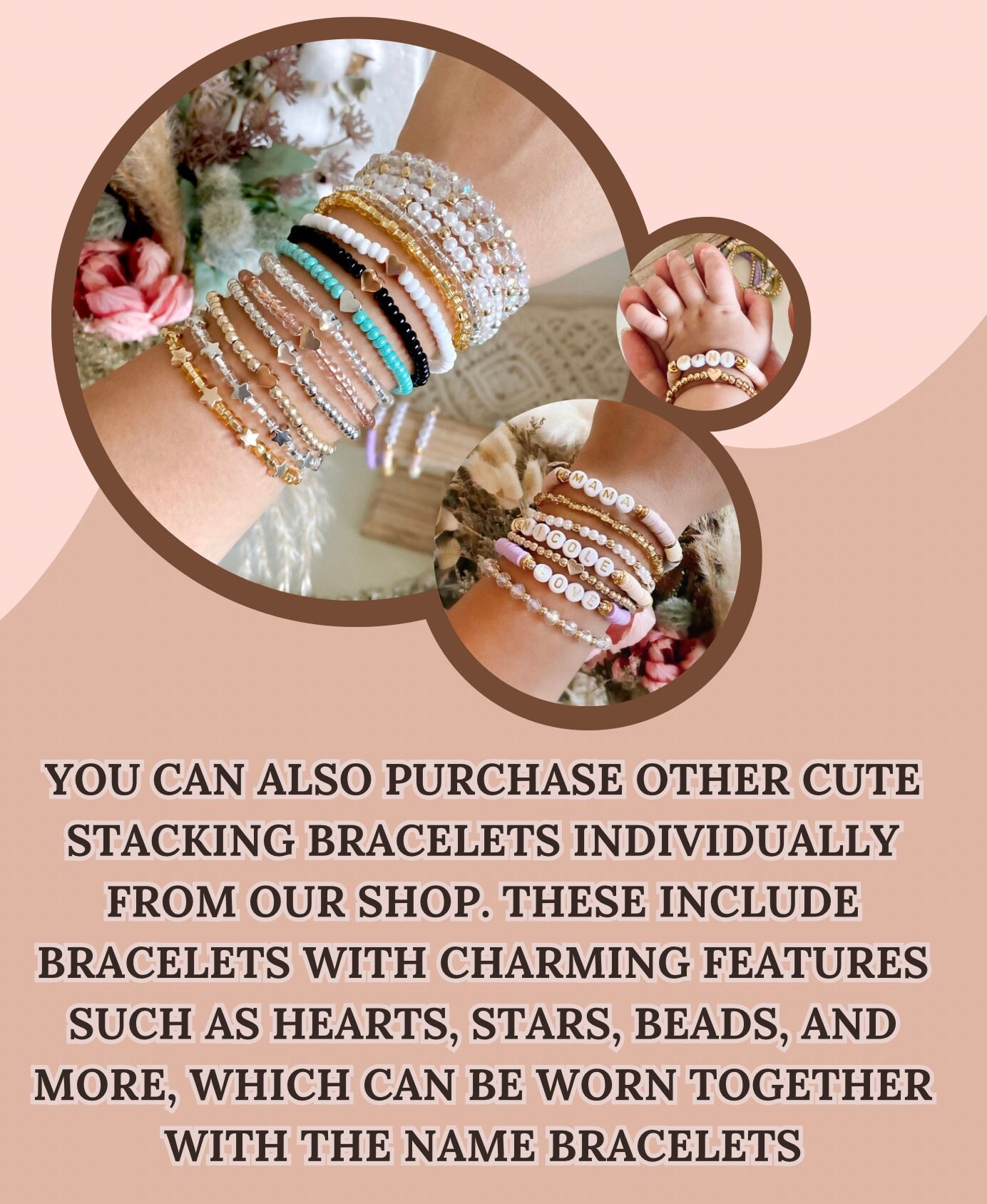 Custom Name Stacking Bracelets / Personalized Bracelet / Mother’s Day ...